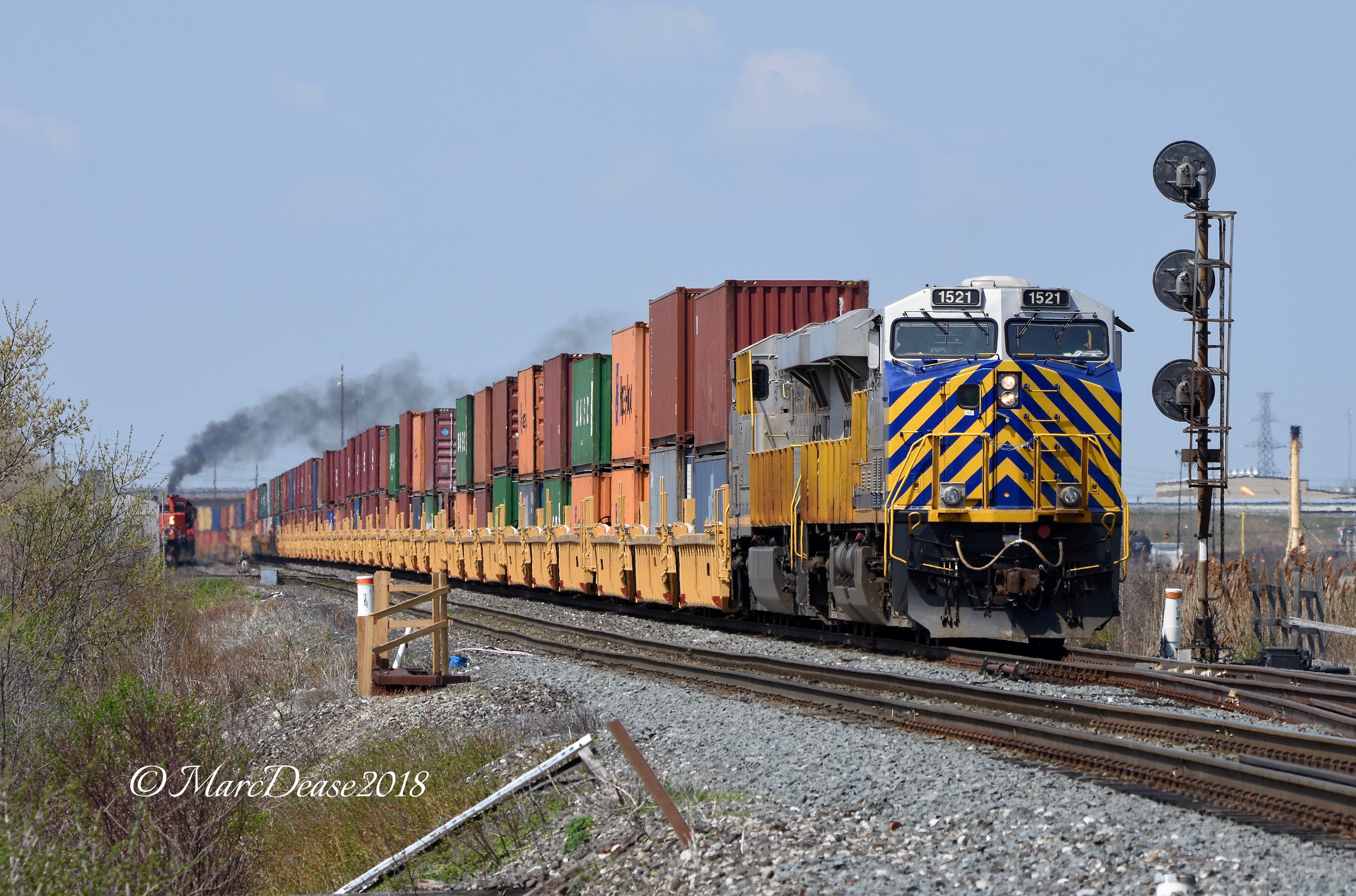 Railpictures.ca - Marc Dease Photo: Train 148 about to depart Sarnia with CREX 1521 and CREX ...
