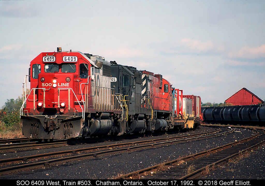 Railpictures.ca - Geoff Elliott Photo: 26 years ago CP train #503 rolls through Chatham Yard on ...