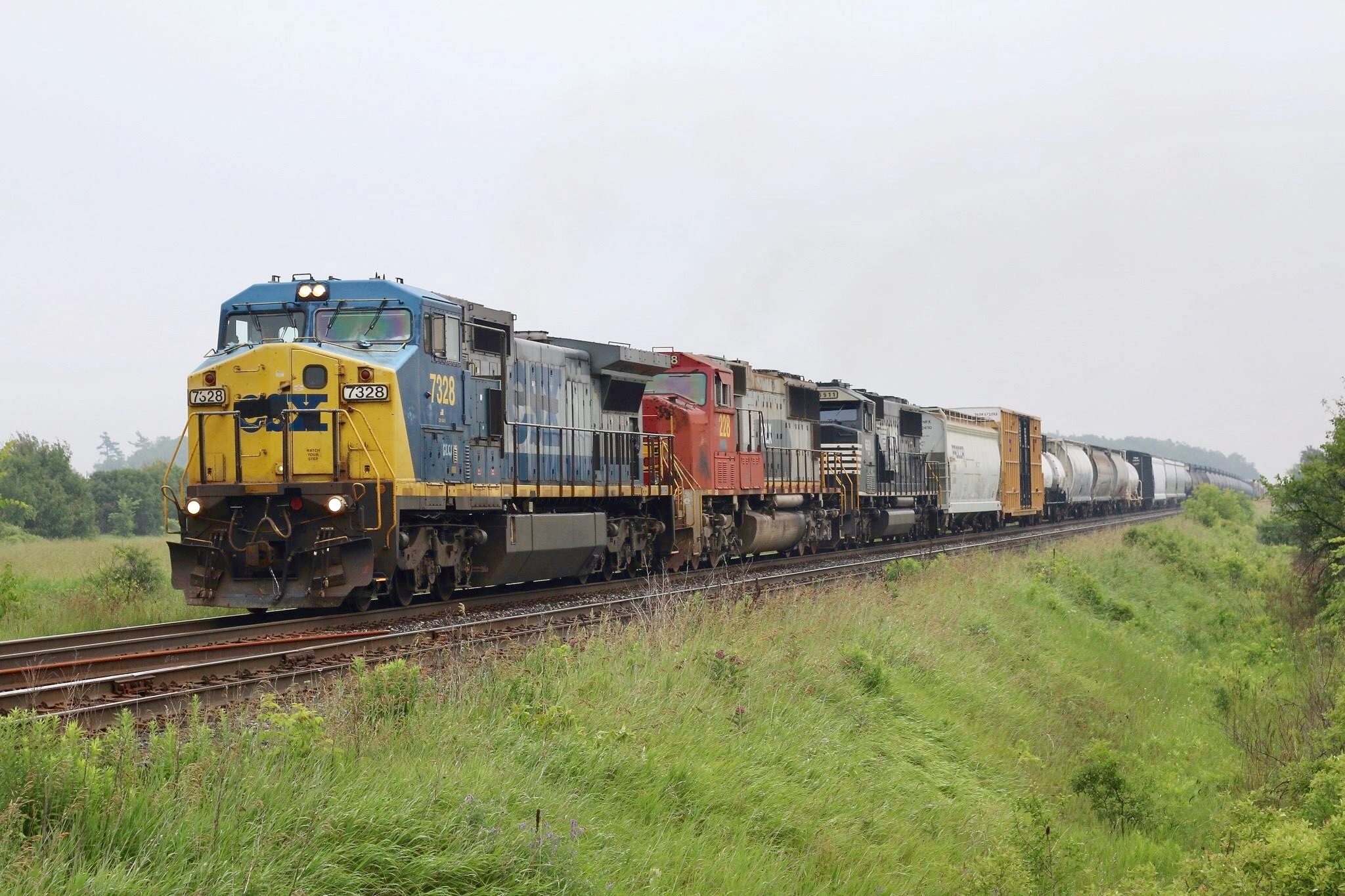Railpictures.ca - Marcus W Stevens Photo: Another case of dreary day, cool power! CN train 384 ...
