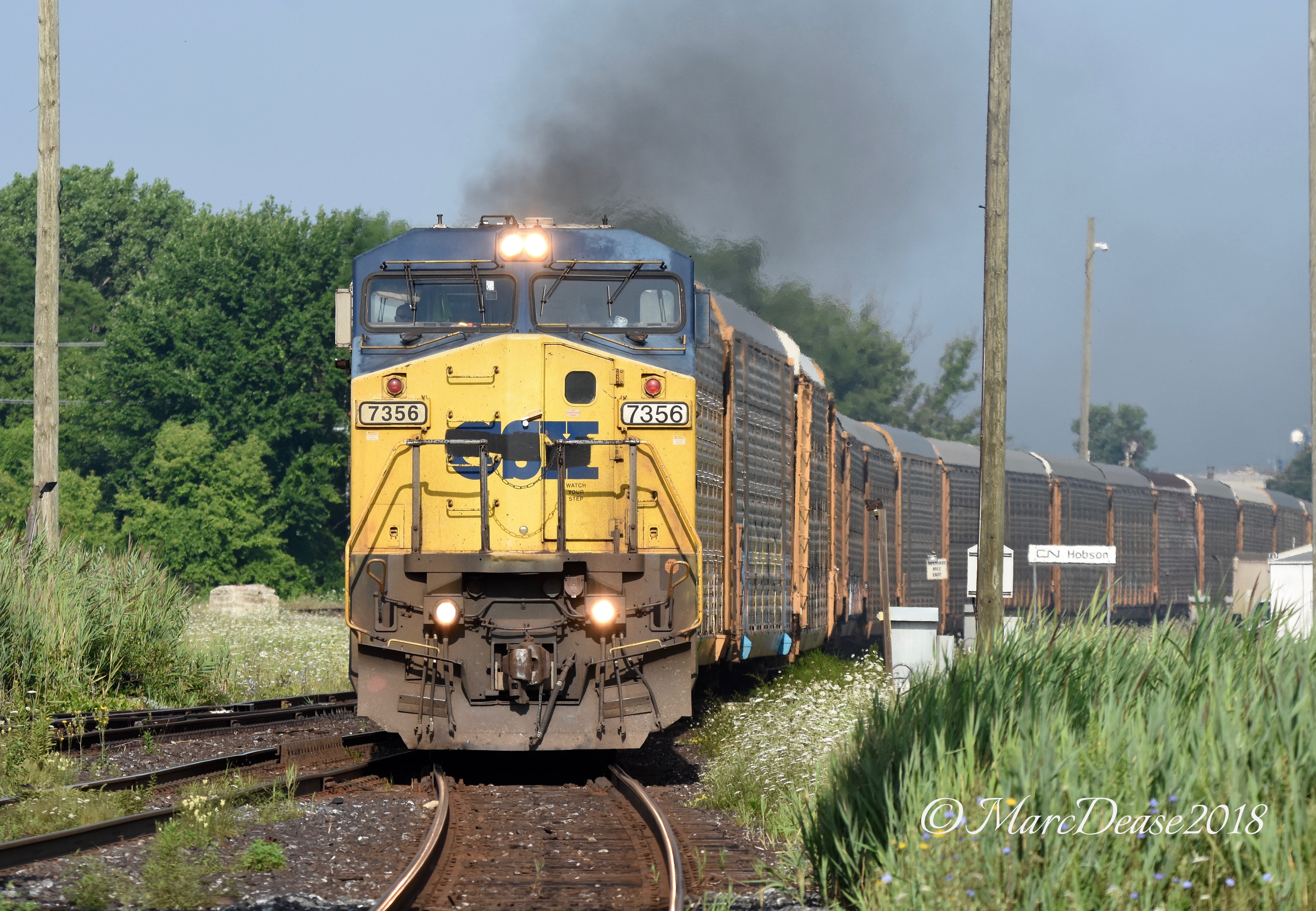 Railpictures.ca - Marc Dease Photo: A smokey GECX 7356 rolls into Sarnia at Hobson ...