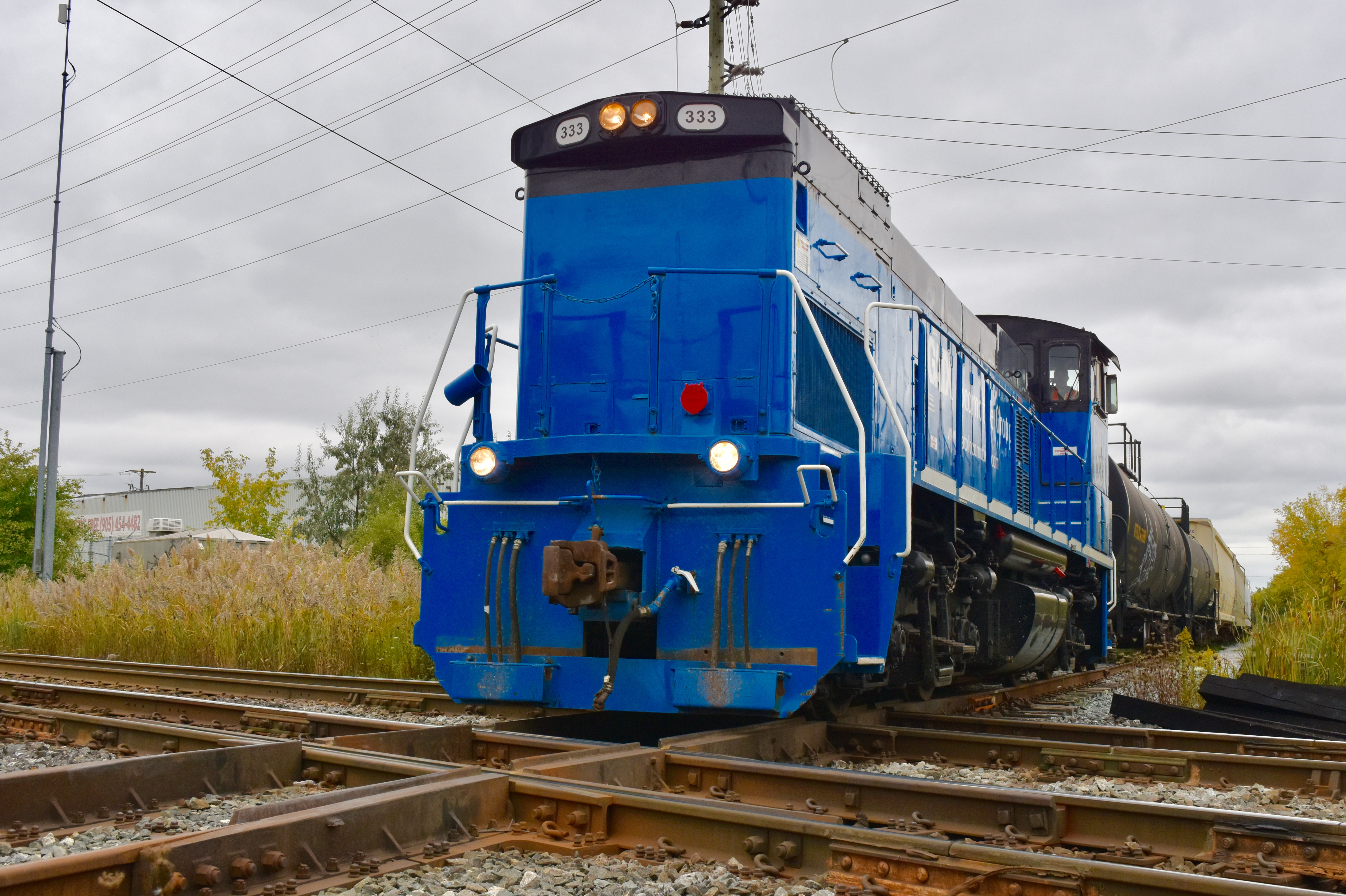 Railpictures.ca - Vintage2000 Photo: GMTX 333 crosses the CN Halton Sub with it’s usual half a ...