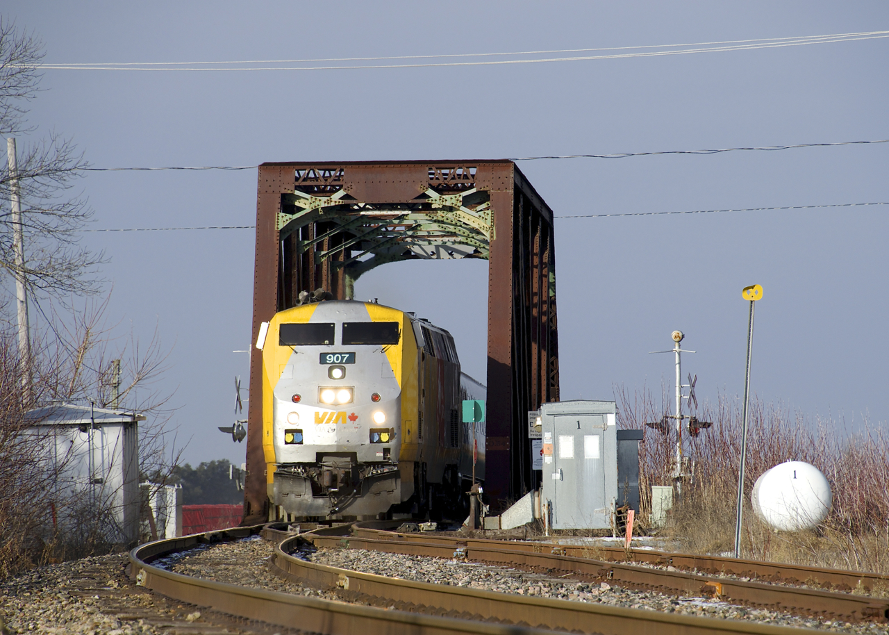 Railpictures.ca - Michael Berry Photo: VIA 907 has just crossed over the Delisle river as VIA ...