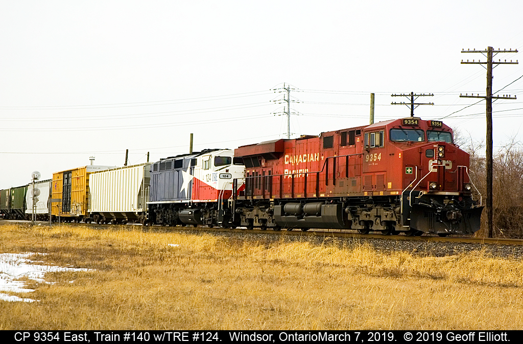 Railpictures.ca - Geoff Elliott Photo: CP Train #140 shoves into Windsor Yard with CP 9354 on ...