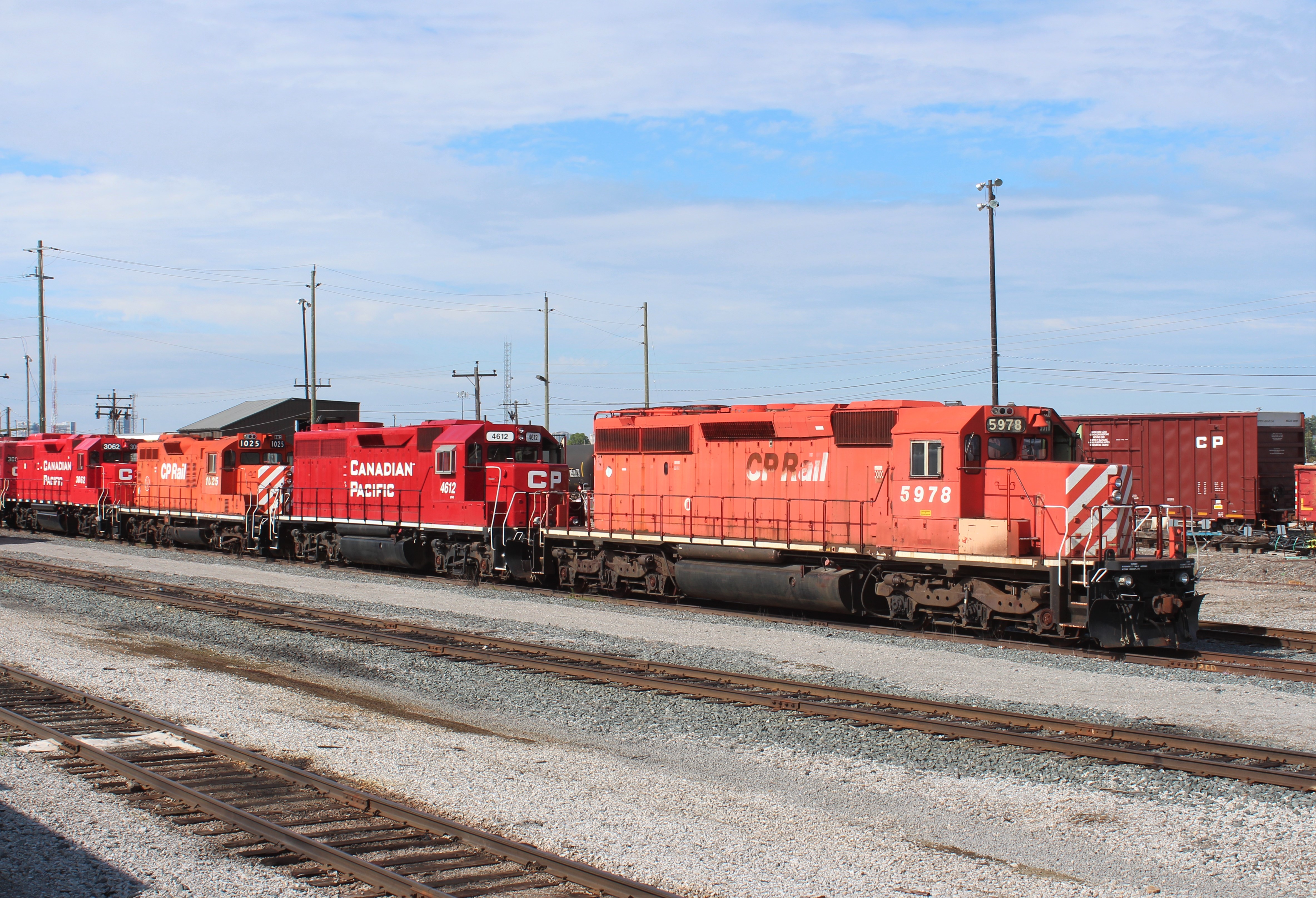 Railpictures.ca - Paul Santos Photo: Four EMD models in storage on the RIP tracks, SD40-2 5978 ...