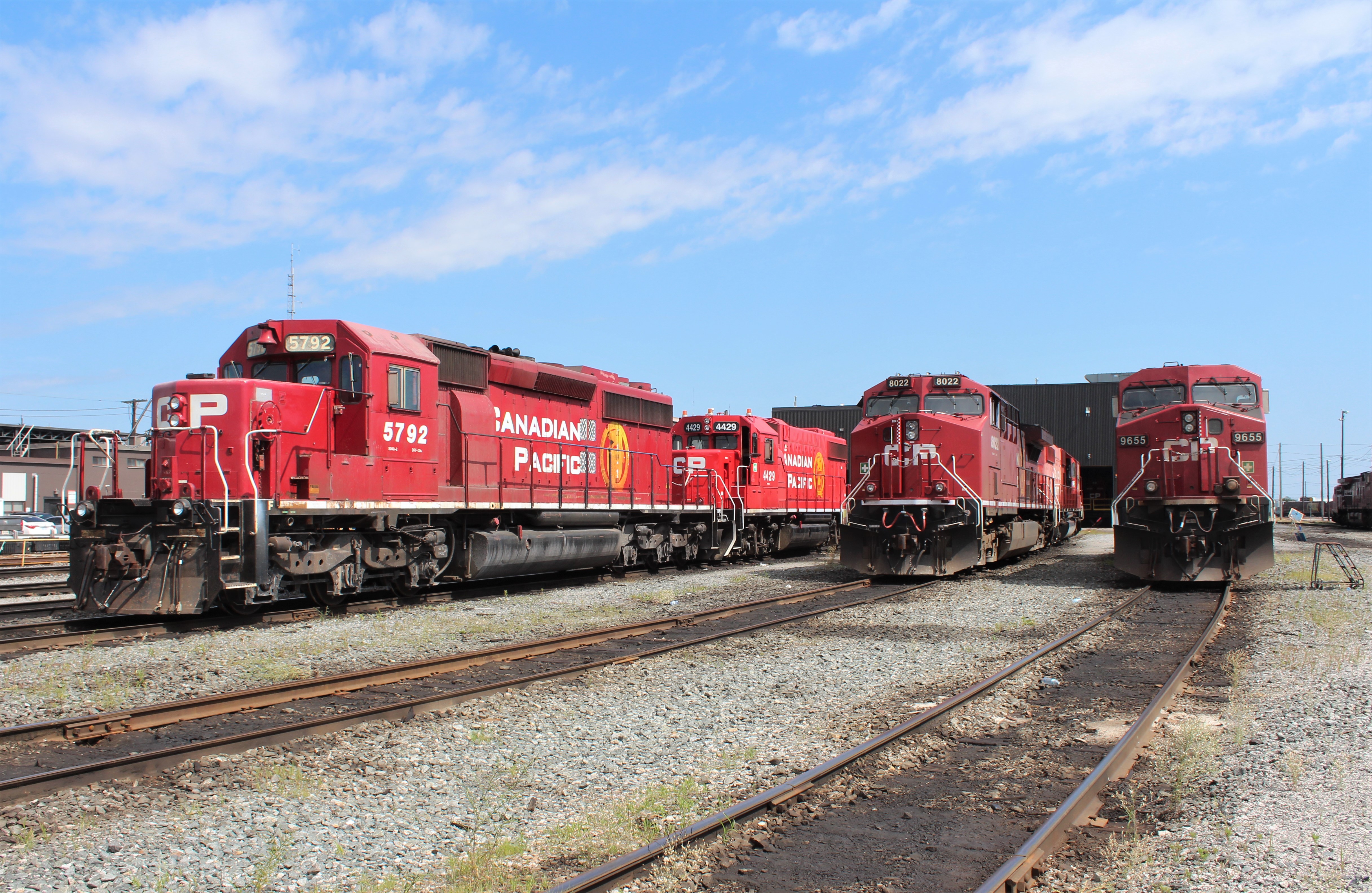 Railpictures.ca - Paul Santos Photo: A good mix of running power on the west end tracks with an ...