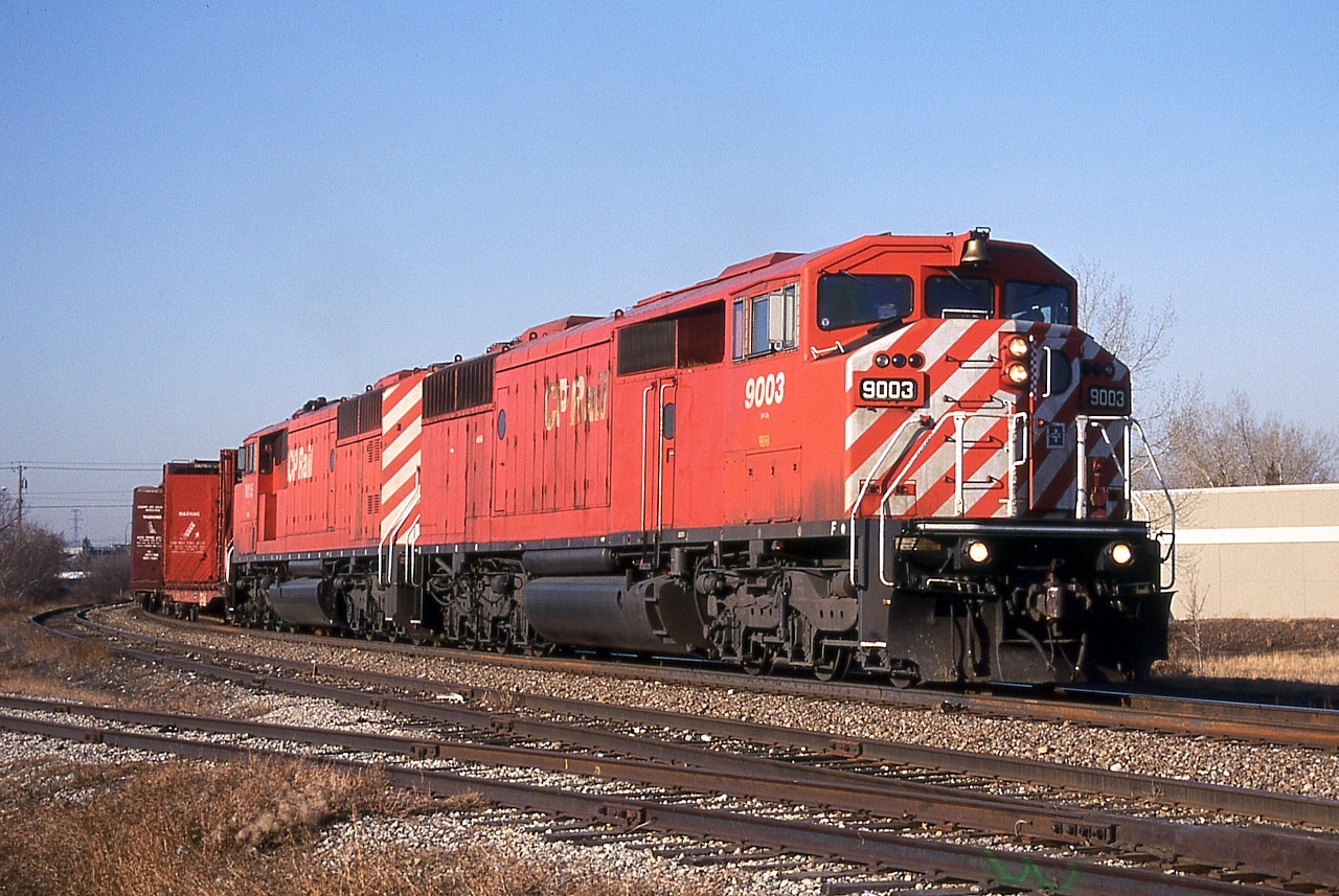 Railpictures.ca - Rob Smith Photo: A pair of barns, CP 9003 and CP 9015, have just departed ...