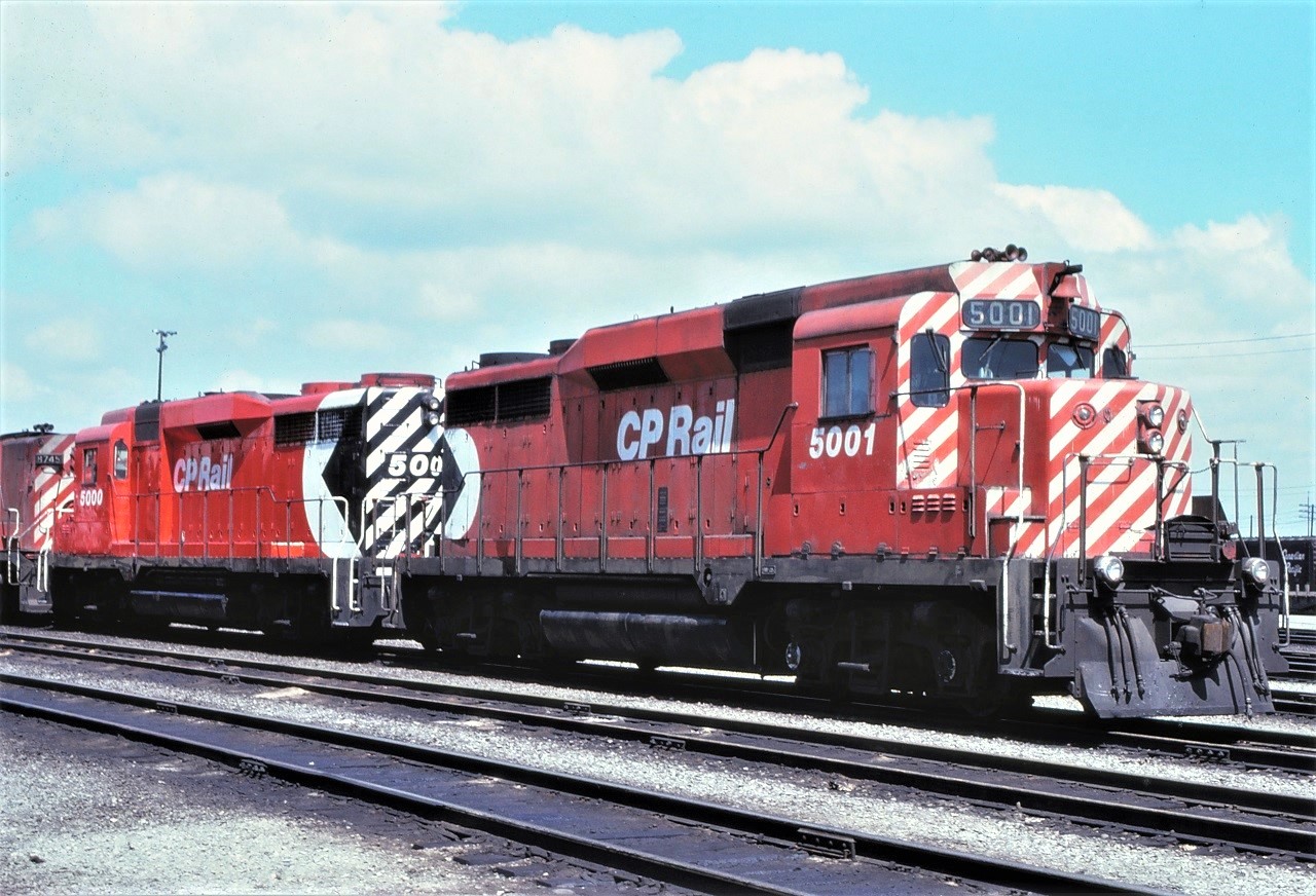 Railpictures.ca - First954 Photo: Both of Canadian Pacific’s GP30s, 5000 and 5001, wait the call ...