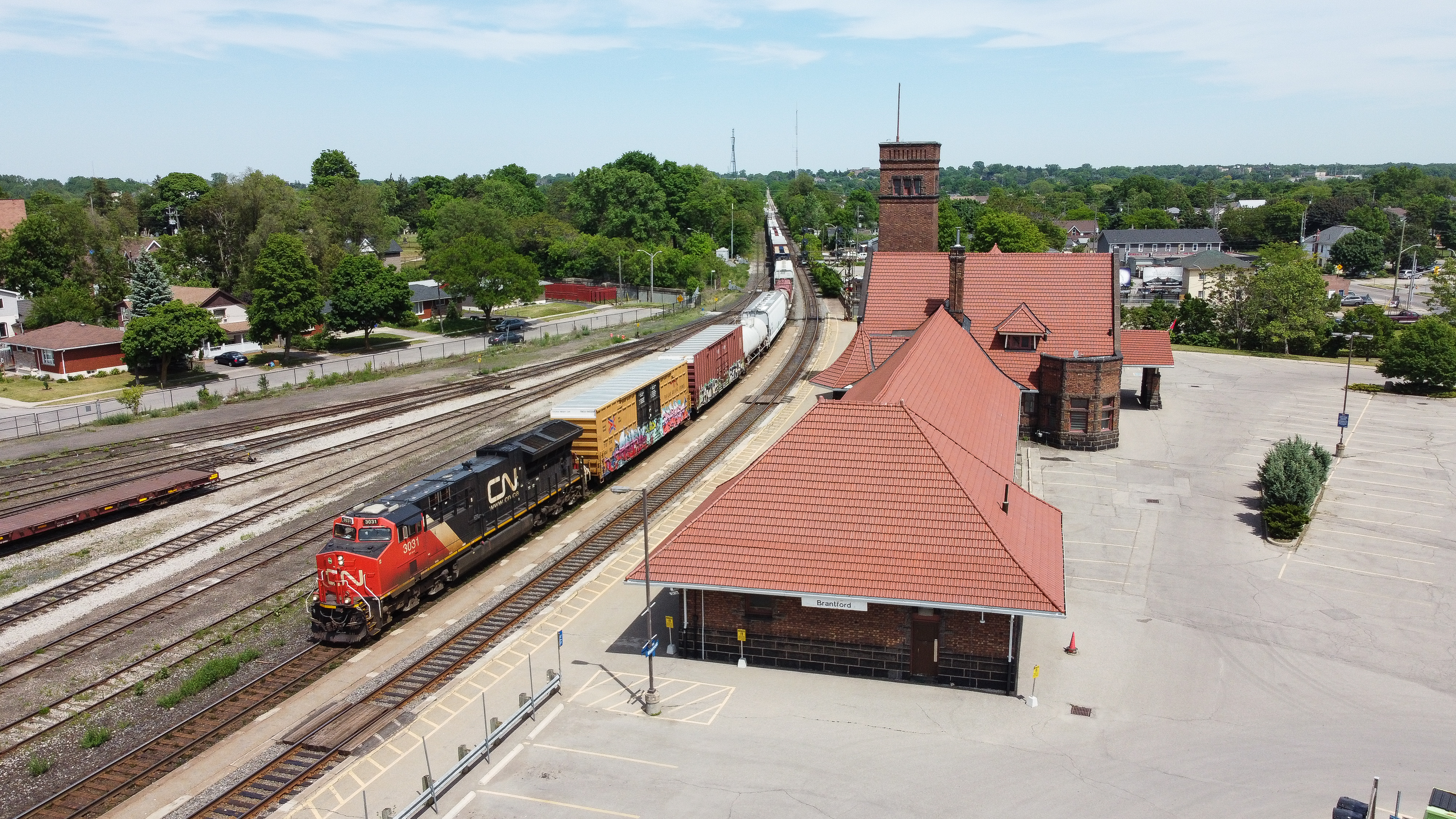 Railpictures.ca - Joseph Bishop Photo: CN 397 cruises through Brantford with CN 3031 on the ...