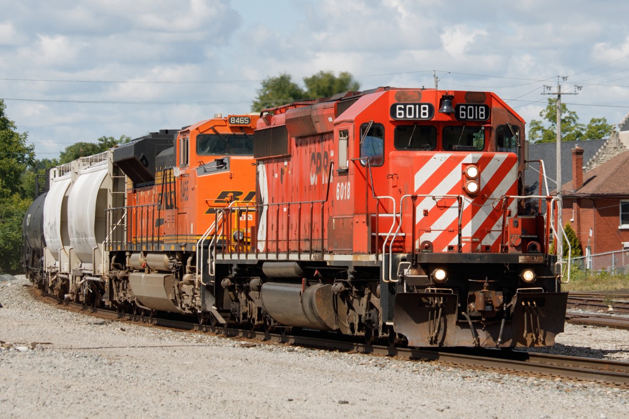 Railpictures.ca - Brian Bui Photo: CP 6018 leads a short 244 thru Galt on a sunny day ...