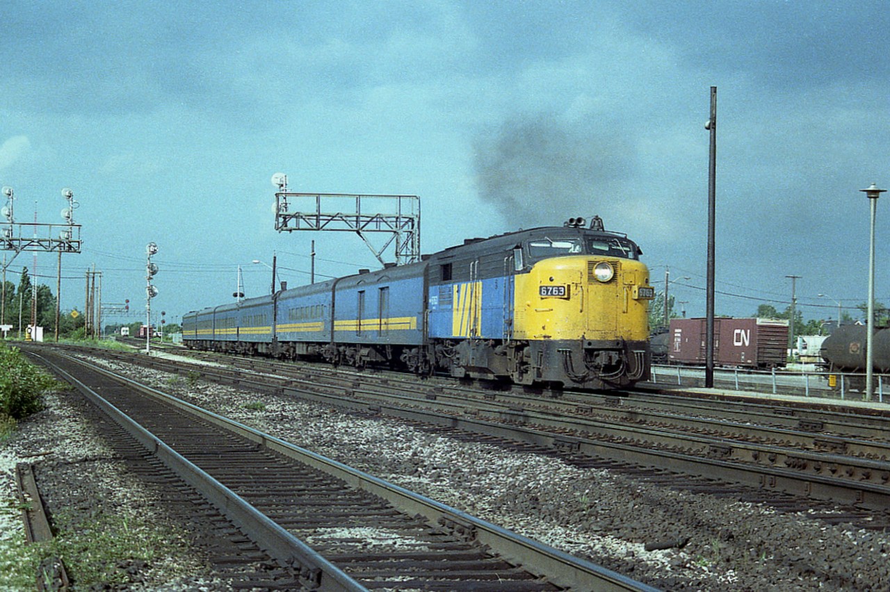 Railpictures.ca - A.W.Mooney Photo: Nice afternoon sky adds a bit to this image. VIA 6763 the ...