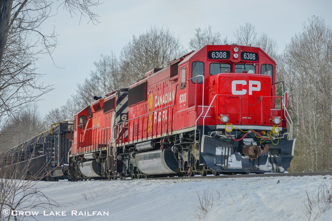 Railpictures.ca - William Rolston Photo: CP 6308 and 6067 lead a work train on the Winchester ...