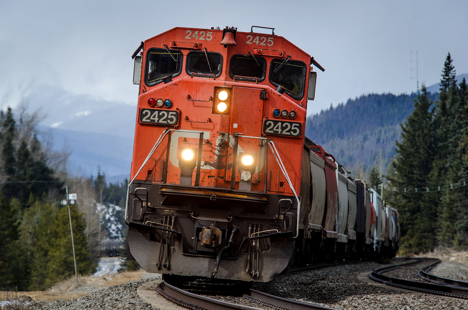 Railpictures.ca - Tim Stevens Photo: CN C40-8M 2425 leads train M310 east at Mile 8.0 of CN’s ...