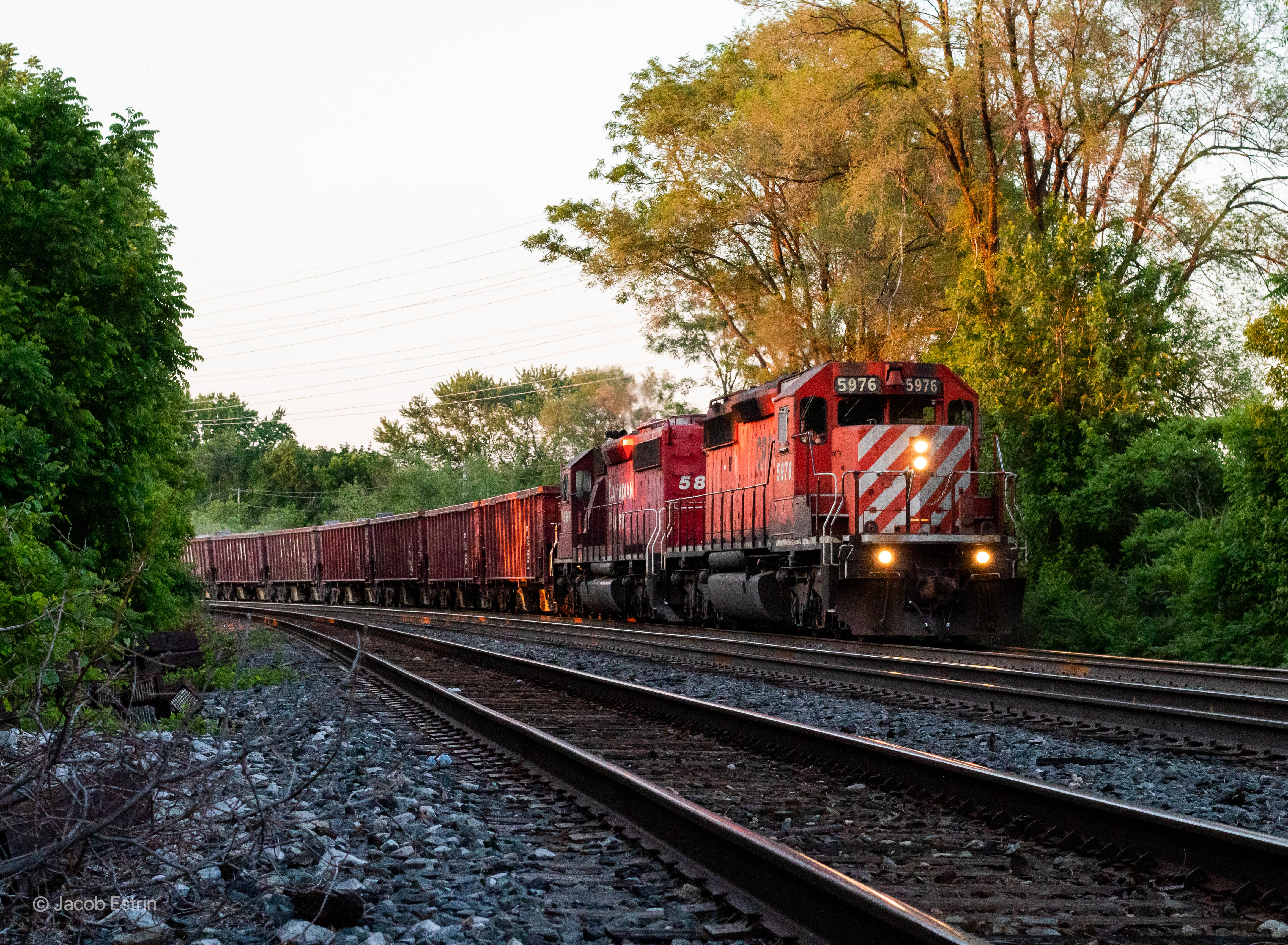 Railpictures.ca - J.E. Photo: CP 5976 & 5866 seen leading a Westbound Ballast train on the ...