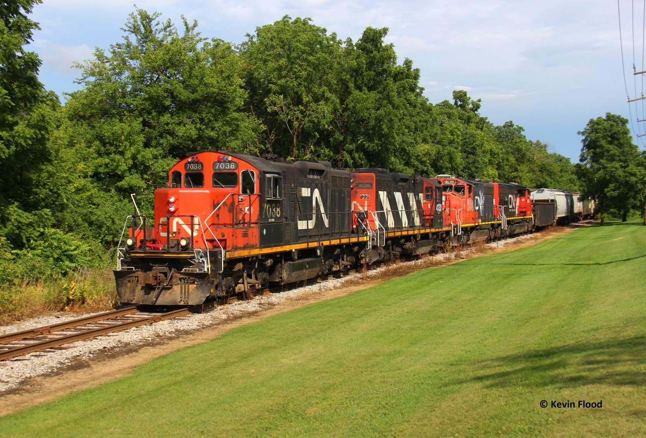 Railpictures.ca - Kevin Flood Photo: After a stormy afternoon, it cleared right up just in time ...