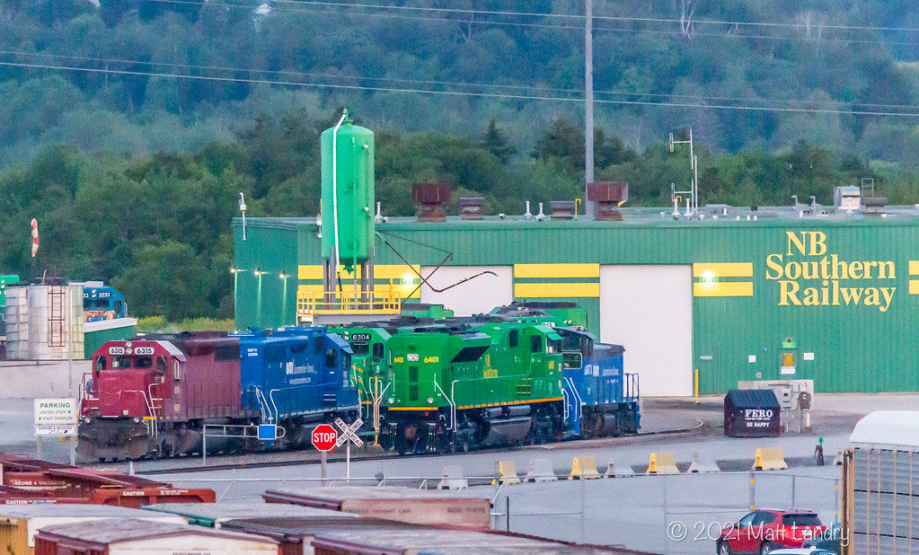 Railpictures.ca - Matt Landry Photo: NBSR 6401, ex Norfolk Southern SD70M-2 sits parked near the ...