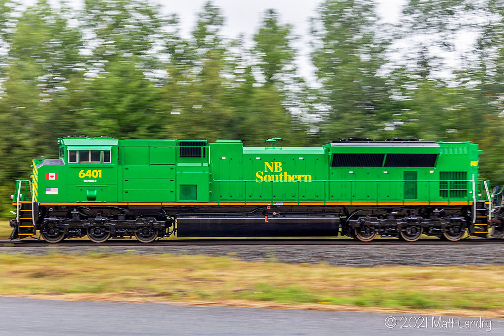 Railpictures.ca - Matt Landry Photo: Panning New Brunswick Southern Railway 6401, an SD70M-2, ex ...