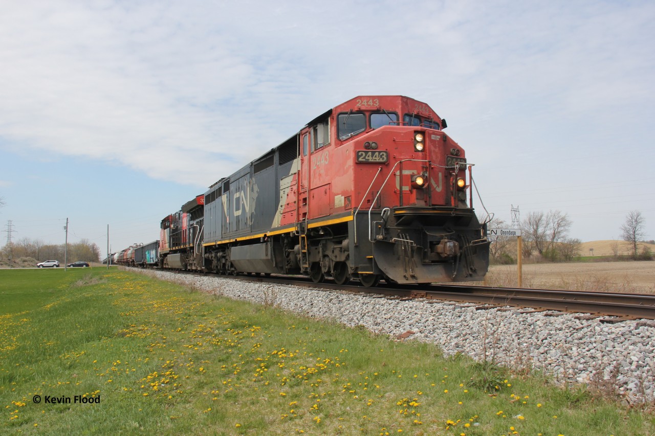 Railpictures.ca - Kevin Flood Photo: CN 502 is pictured trundling along the Hagersville Sub at ...
