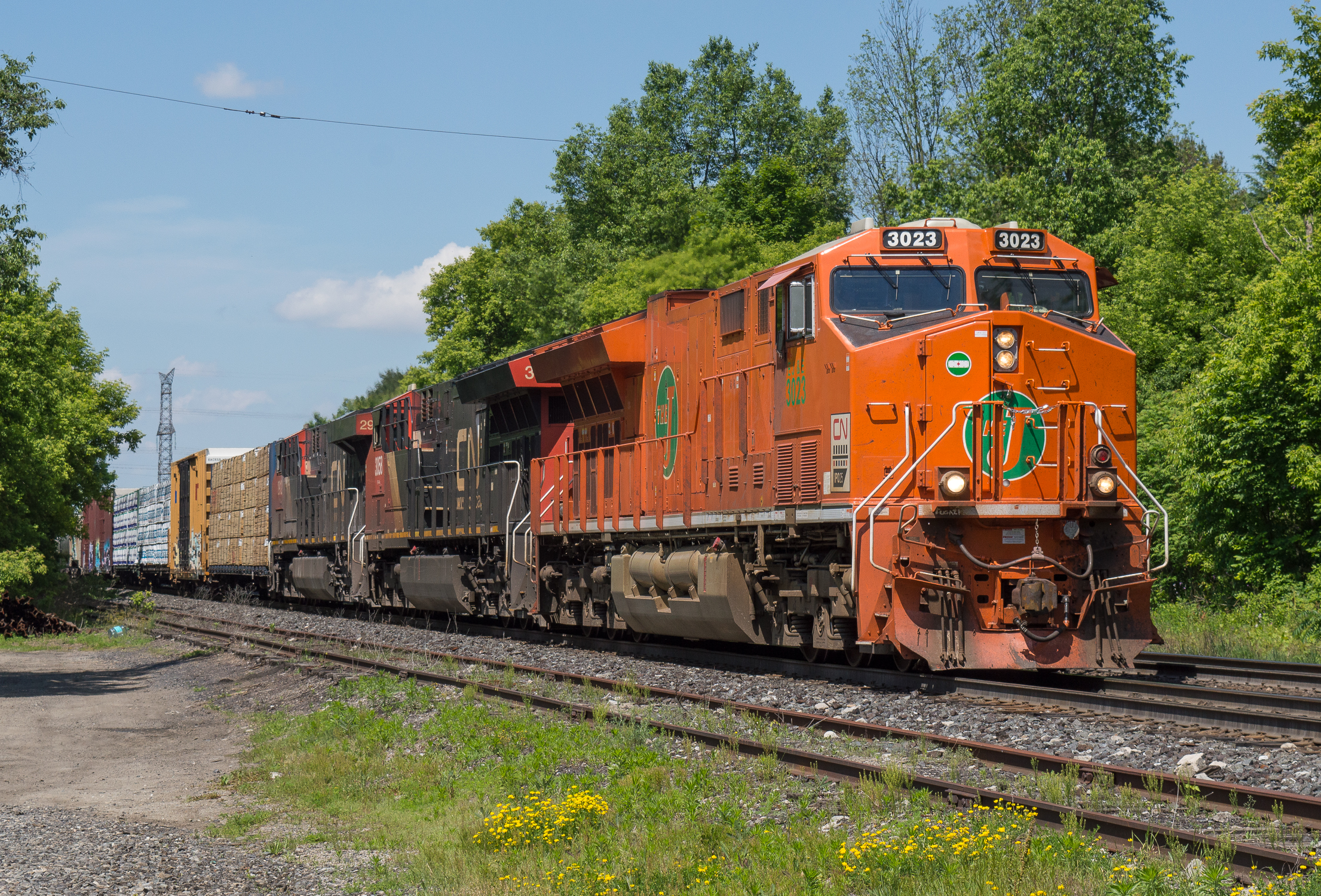 Railpictures.ca - Joseph Bishop Photo: CN 302 makes its way through Copetown with the EJE ...