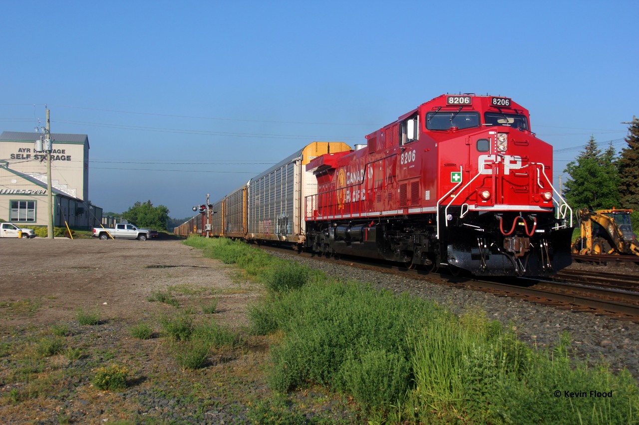 Railpictures.ca - Kevin Flood Photo: In the village of Ayr, then CP 244 is pictured underway ...