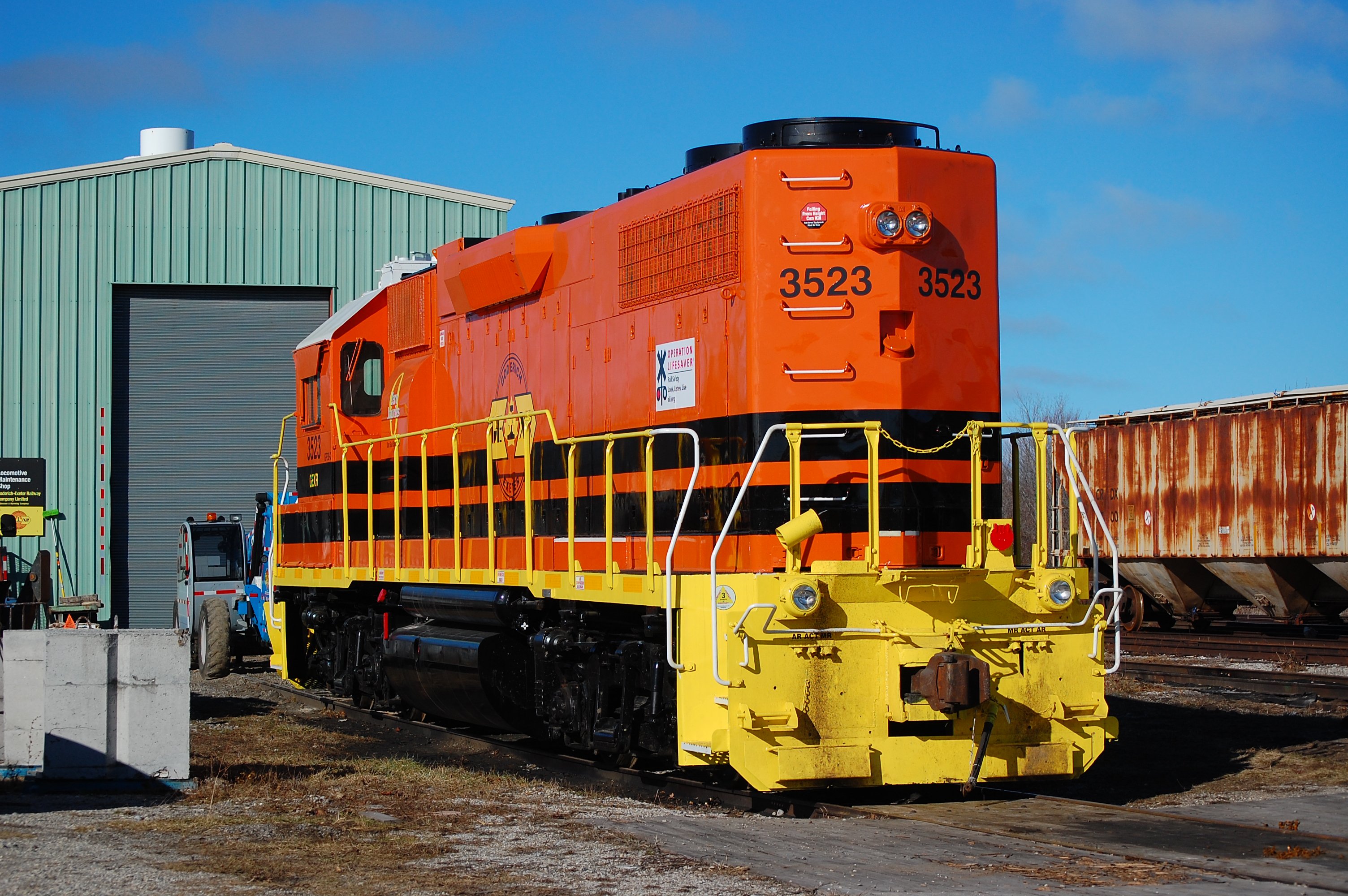 Railpictures.ca - Dean Brown Photo: GEXR GP38-2 3523 at Goderich, ON on Jan 14/23 ...
