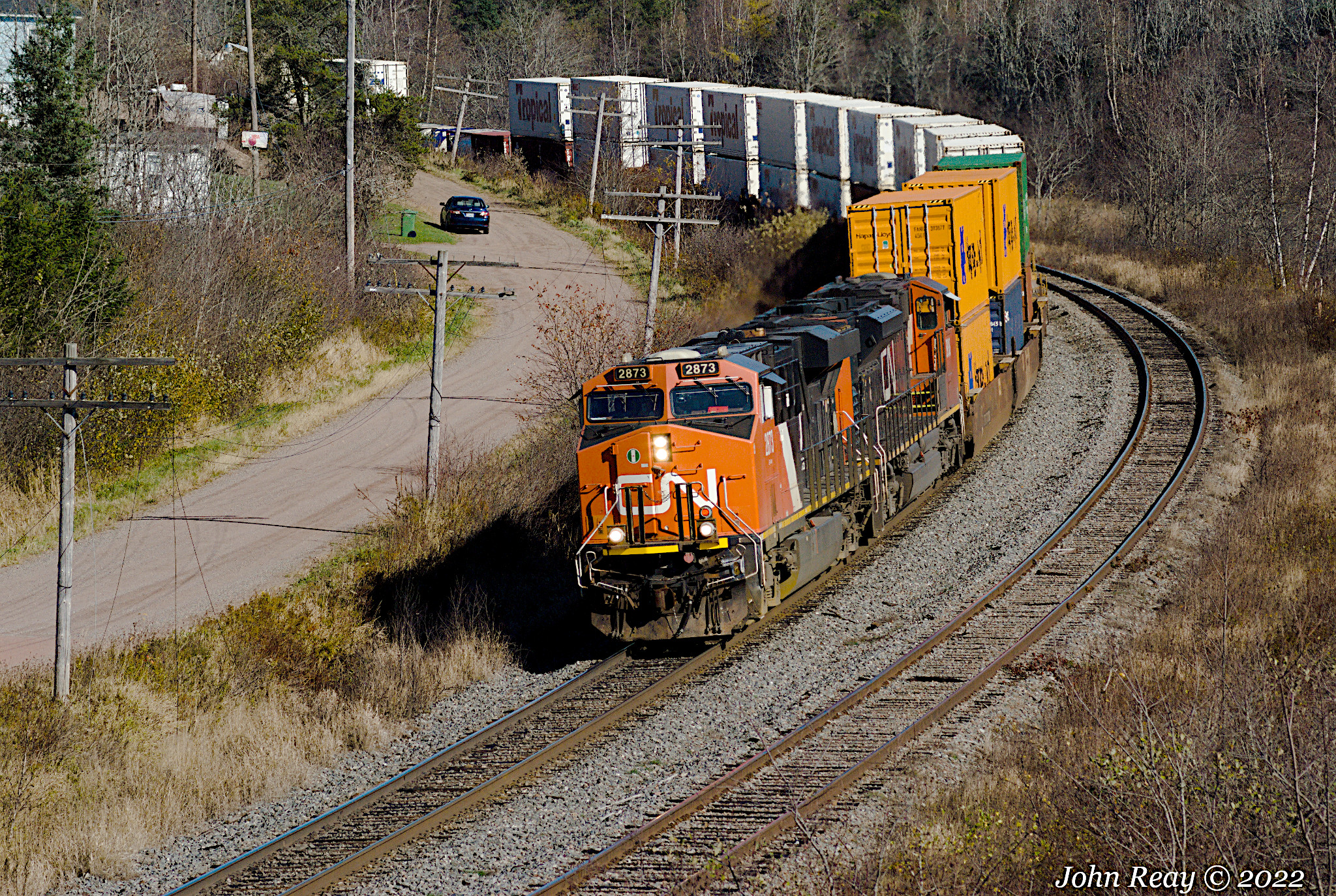 Railpictures.ca - John Reay Photo: October 22nd 2022 @ 13:18, CN Q123 at Springhill Junction NS ...