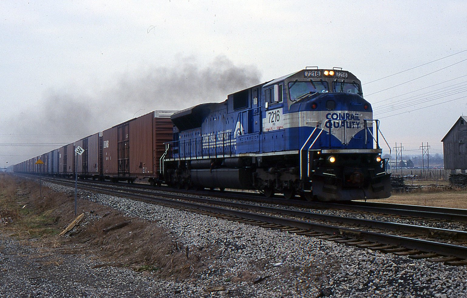 Railpictures.ca - Dean Brown Photo: A CR SD80MAC 7216 leads NS 327 through St. Catharines on the ...