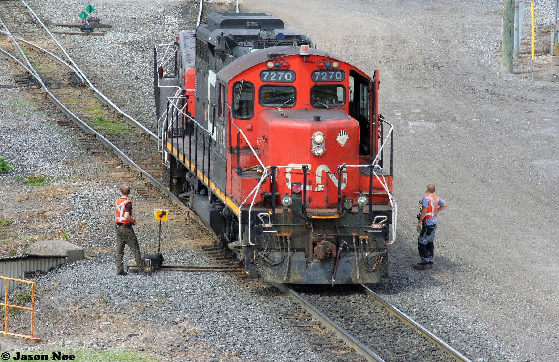 Railpictures.ca - Jason Noe Photo: CN GP9RM 7270 and GP9 Slug 218 are seen switching at CN’s ...