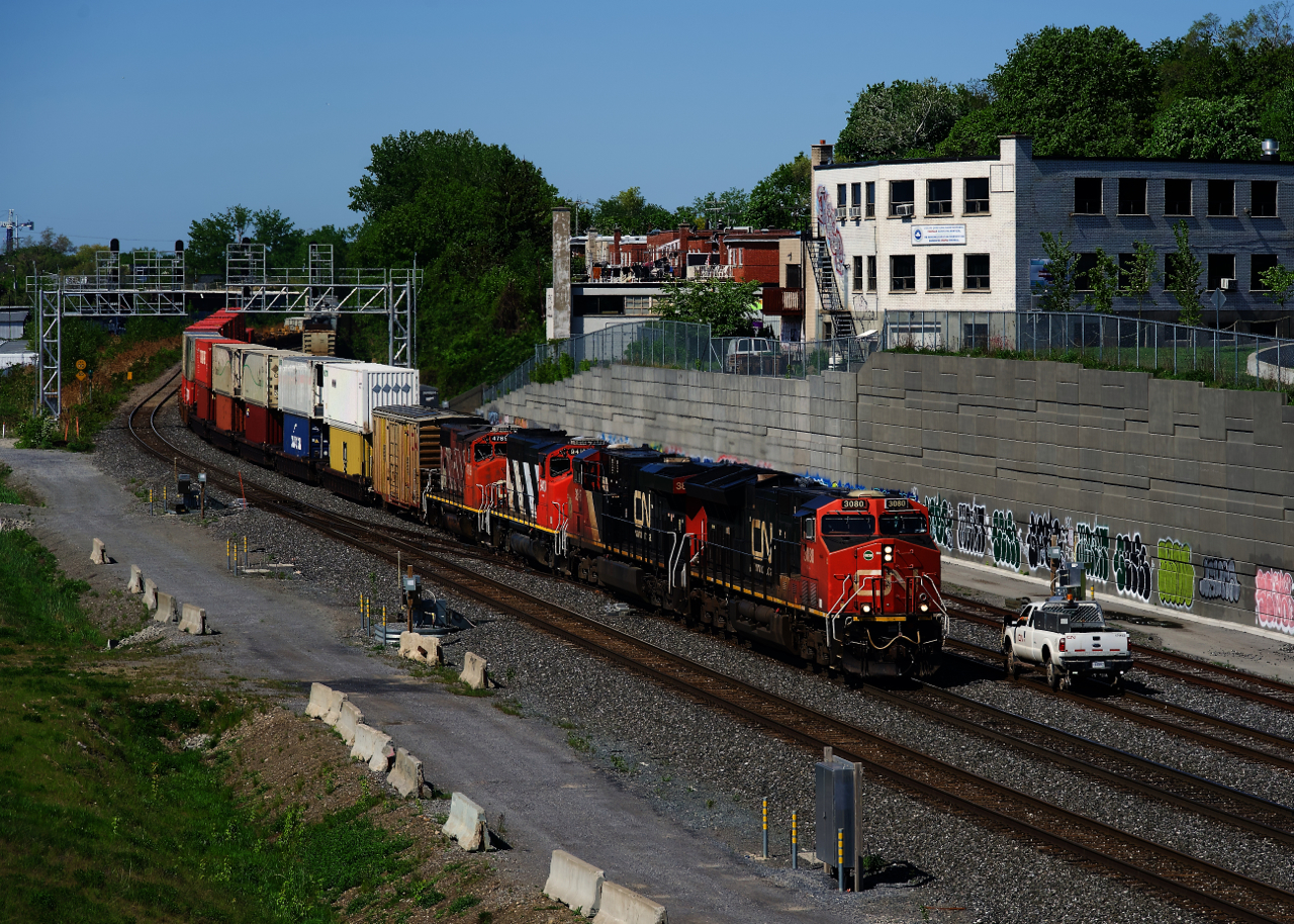 Railpictures.ca - Michael Berry Photo: CN 120 has two geeps and an inspection boxcar trailing ...