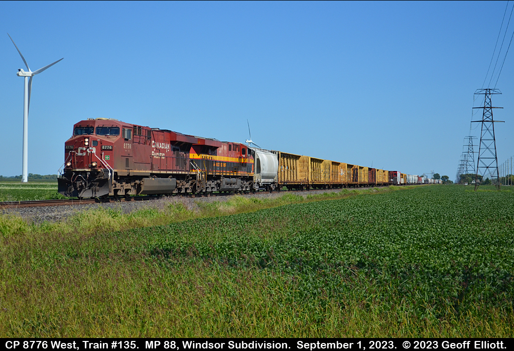 Railpictures.ca - Geoff Elliott Photo: CPKC Train #135, with CP 8776 and KCS 4804 for power ...