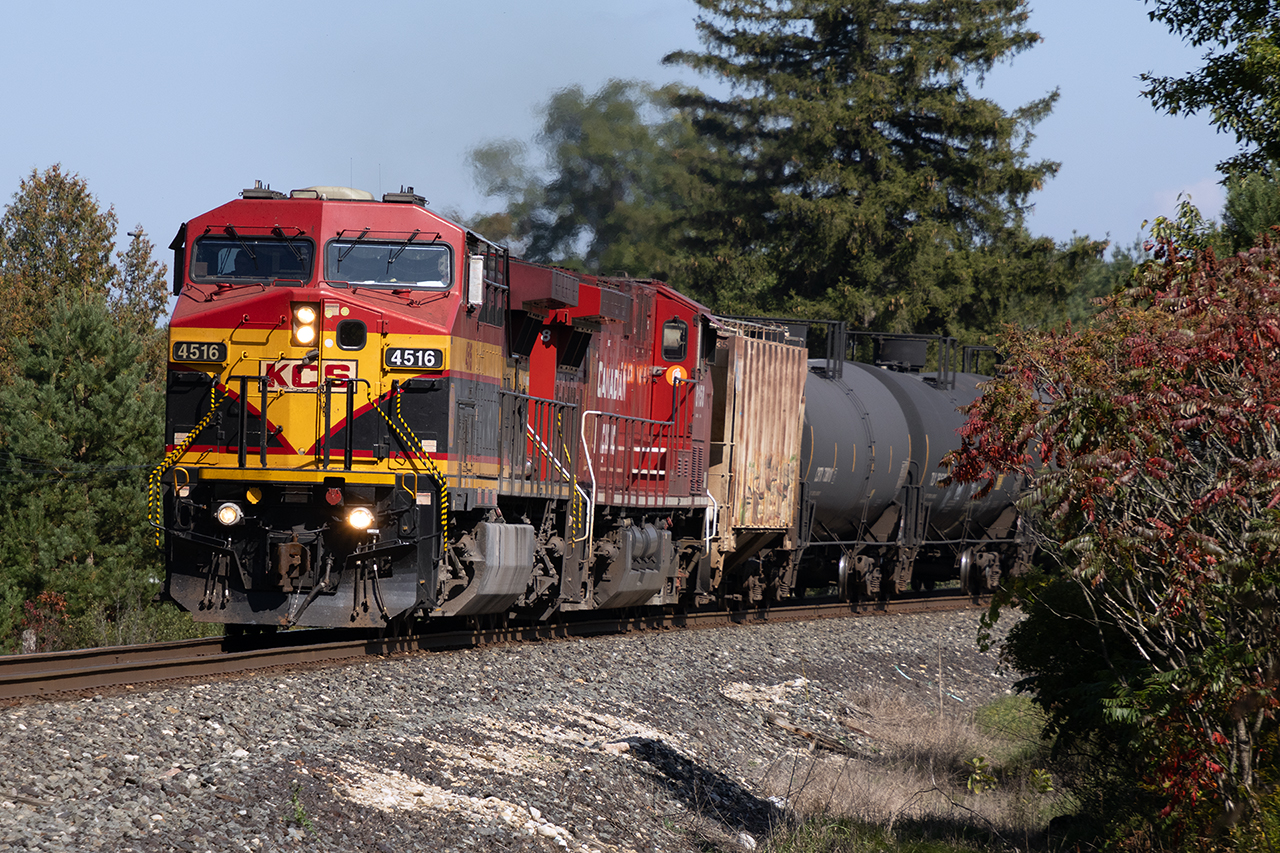 Railpictures.ca - David Brook Photo: And the era of transition begins on the Galt. KCS power ...