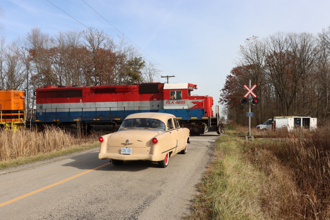 Railpictures.ca - Terry O'Shell Photo: The driver of the 1953 Ford Customline waits patiently as ...