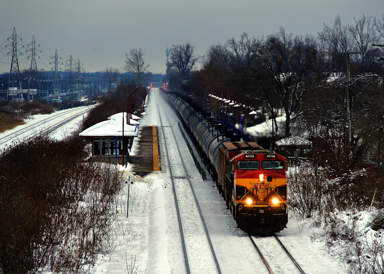 Railpictures.ca - Michael Berry Photo: KCS 4603 leads ethanol train CPKC 528 past Cedar Park ...