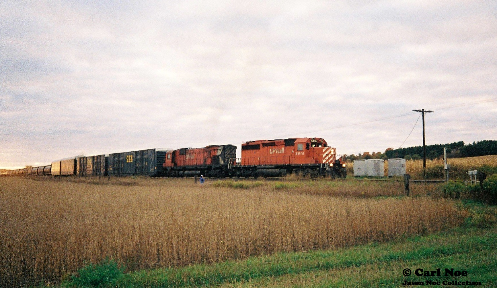 Railpictures.ca - Carl Noe (Collection of Jason Noe) Photo: A CP eastbound is viewed departing ...