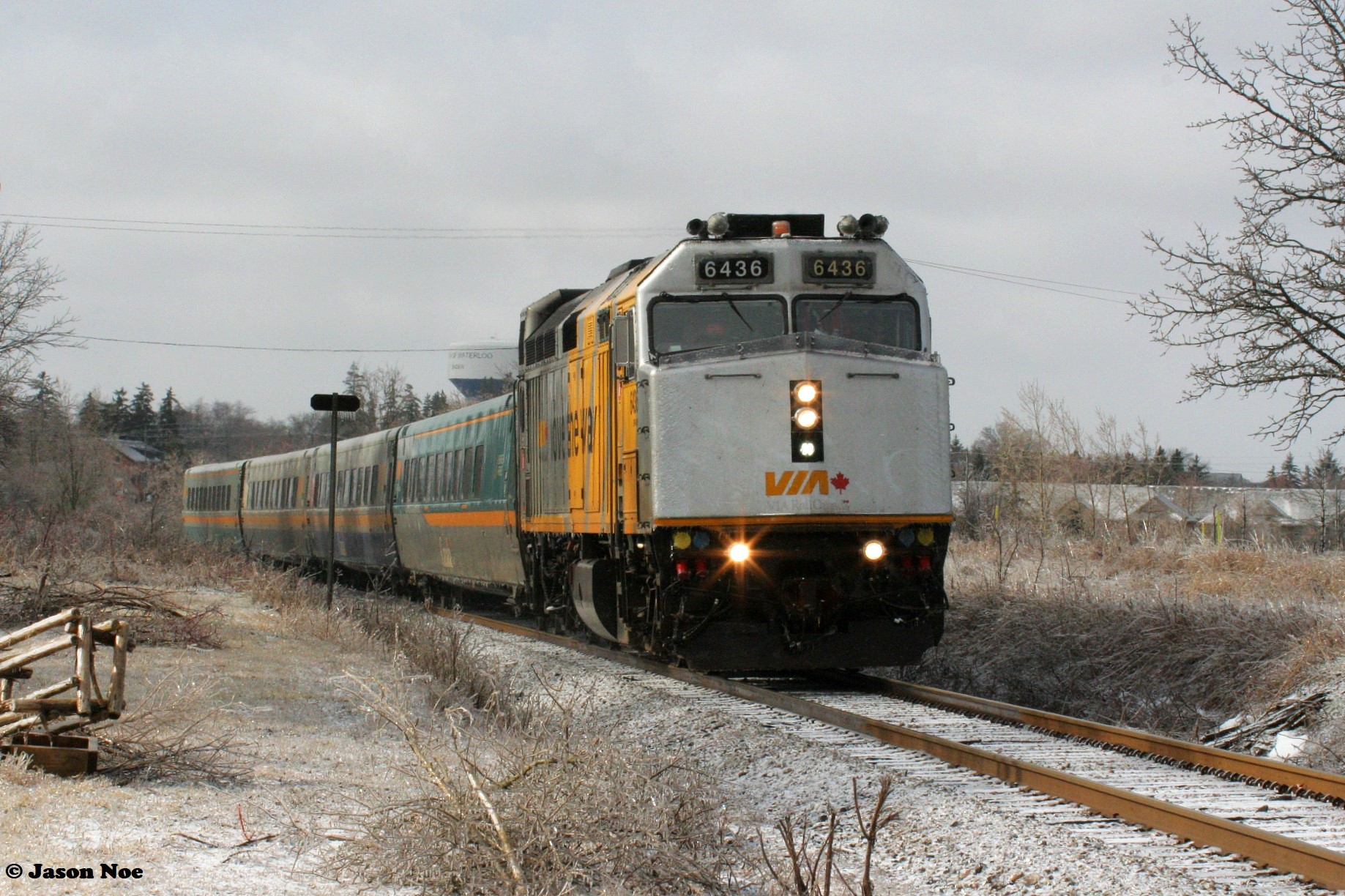 Railpictures.ca - Jason Noe Photo: During an icy morning VIA Rail train 84 with F40PH-3 6436 ...