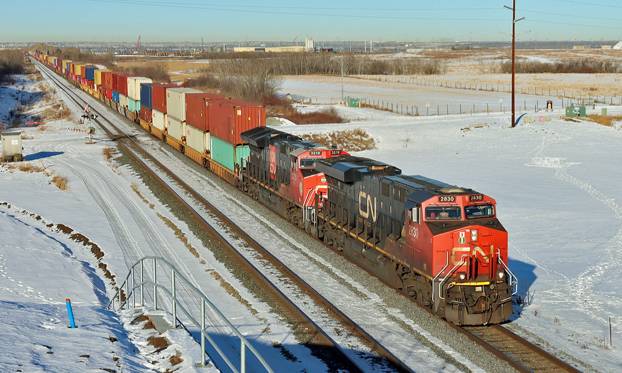 Railpictures.ca - colin arnot Photo: Viewed from the new Range Road 231 over bridge CN 2830 ...