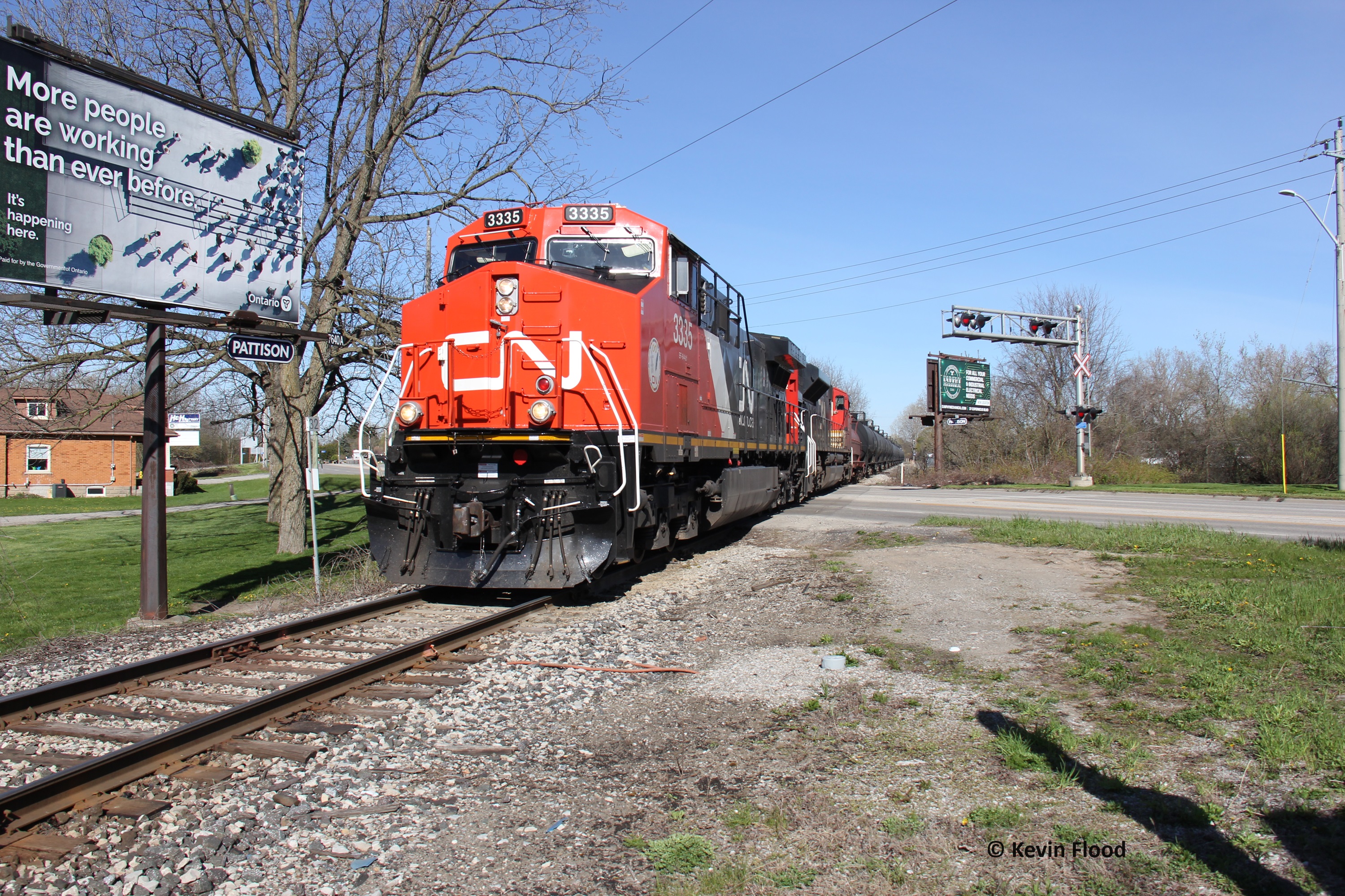 Railpictures.ca - Kevin Flood Photo: CN 502 is pictured beginning its journey across the ...
