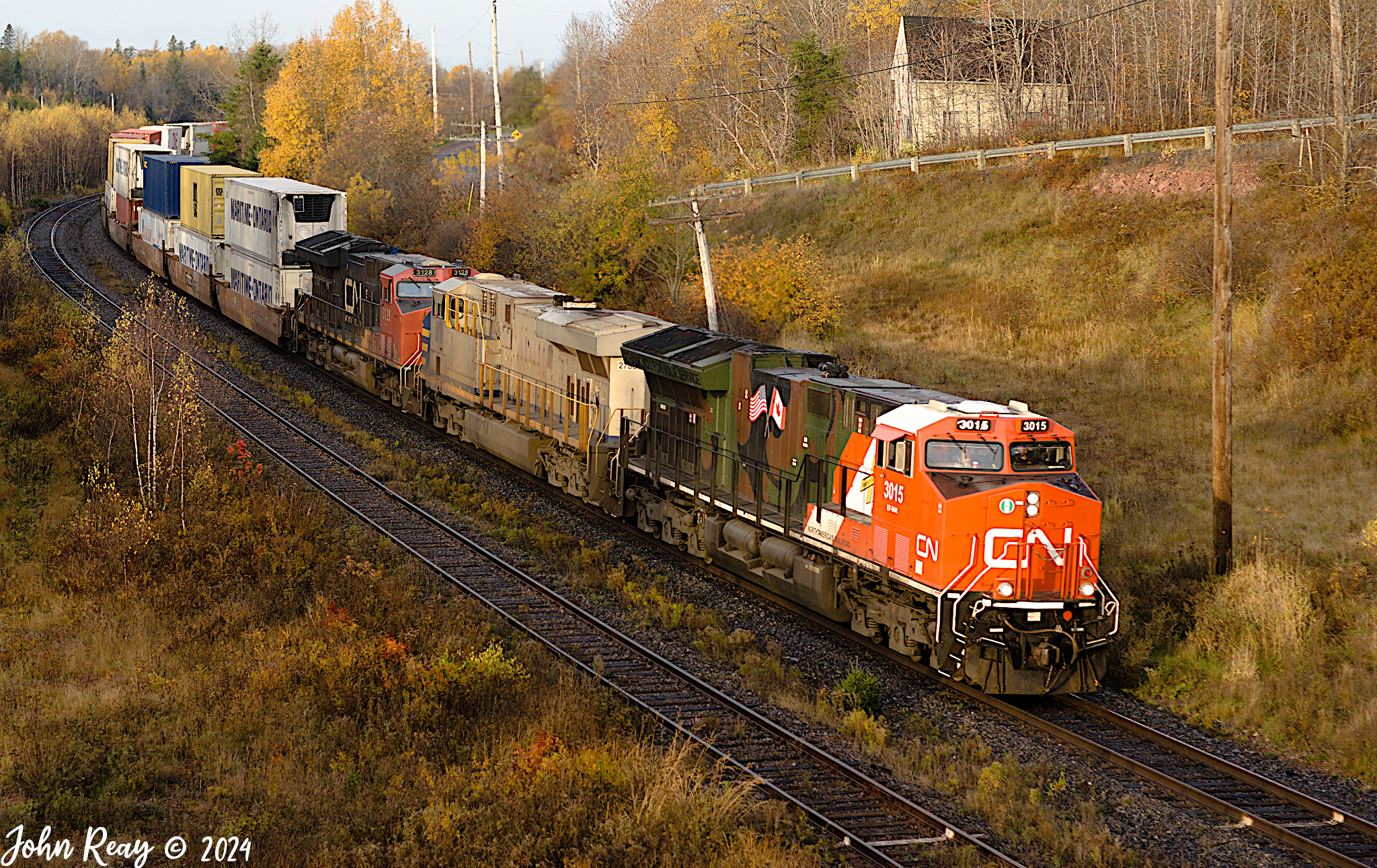 Railpictures.ca - John Reay Photo: October 24th @ 08:35, CN Z120 by Springhill Jct. 580 axles ...