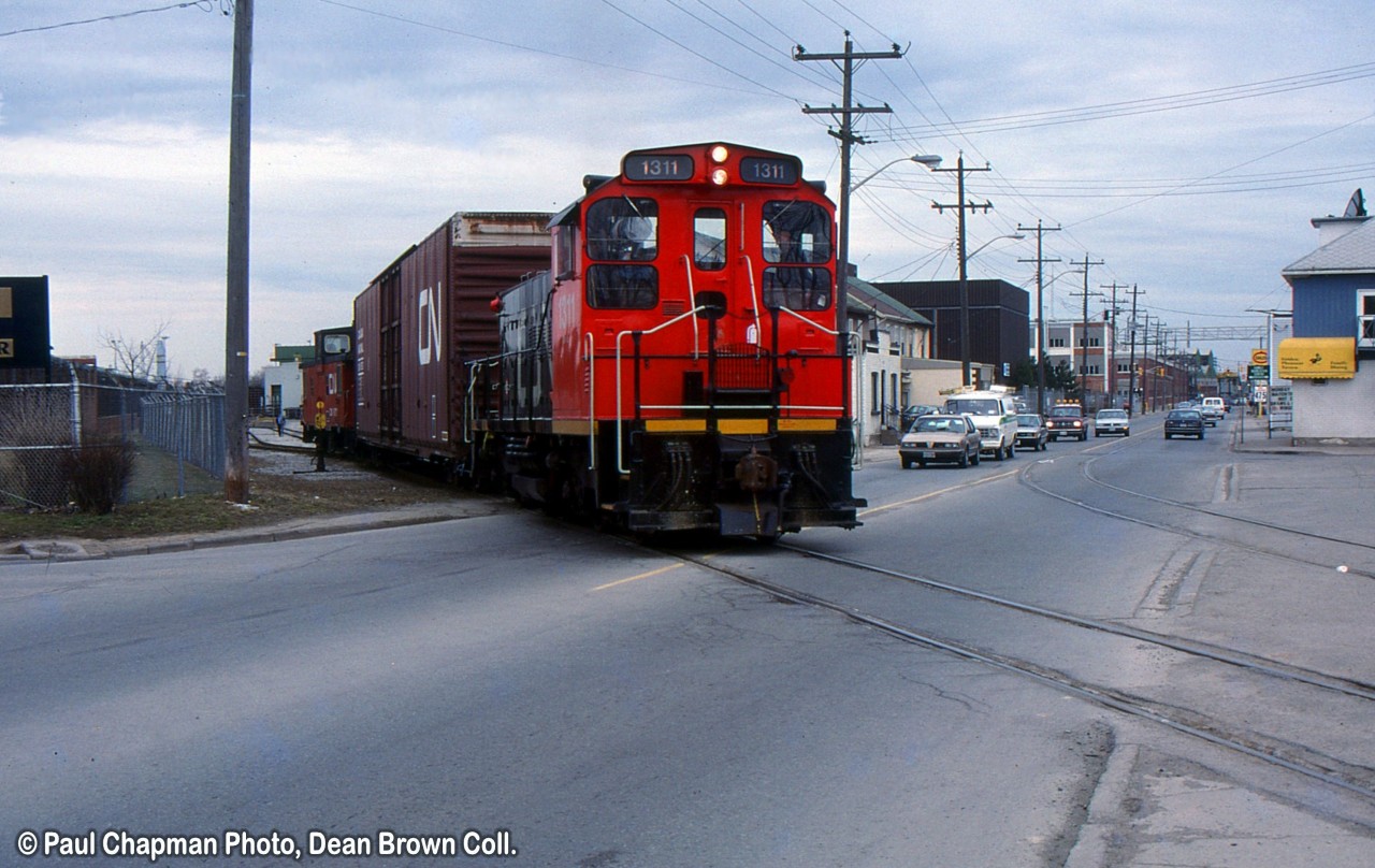 Railpictures.ca - Paul Chapman Photo, Dean Brown Coll. Photo: CN 549 with CN SW1200RS 1311 heads ...