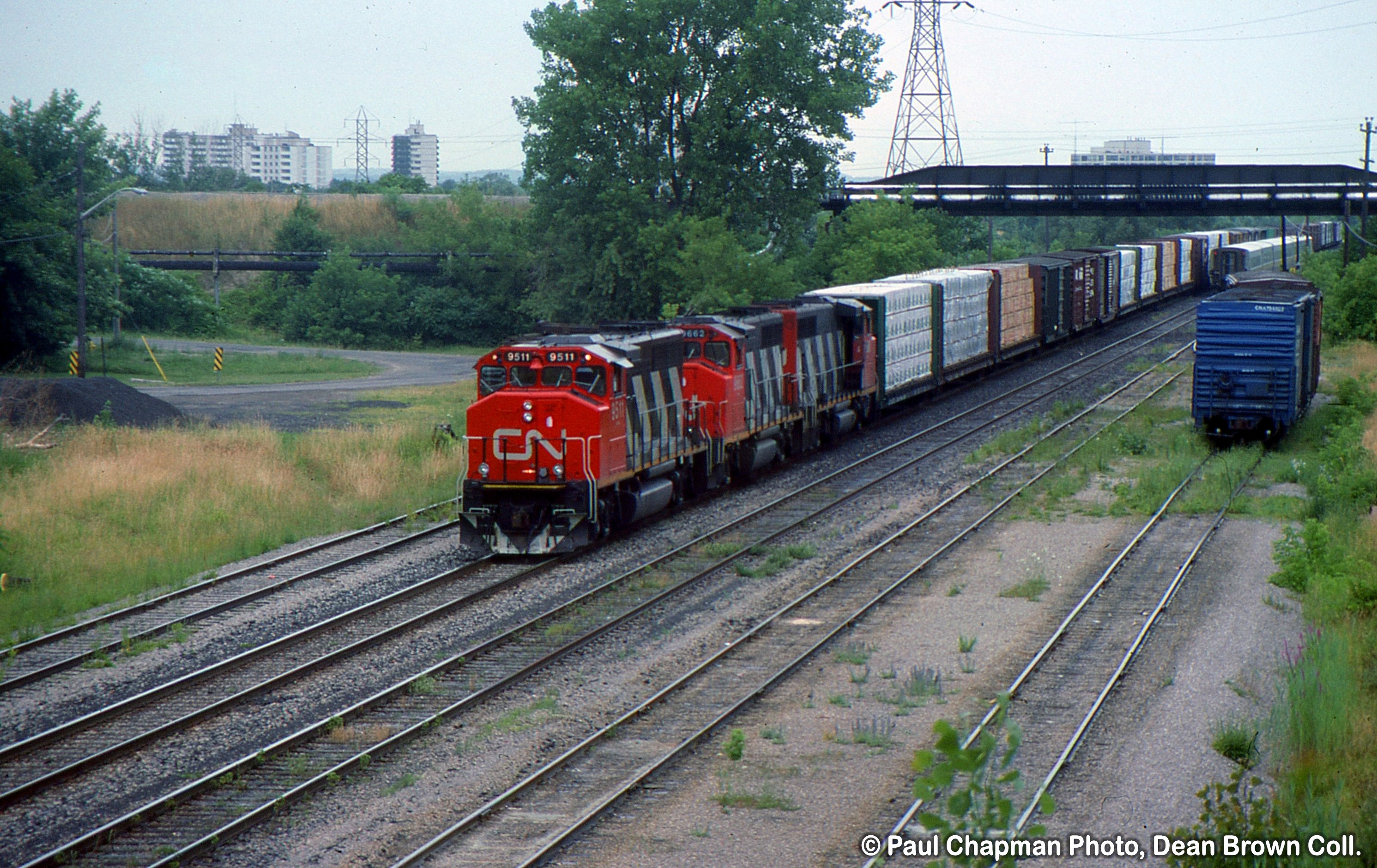 Railpictures.ca - Paul Chapman Photo, Dean Brown Coll. Photo: CN 449 with three CN GP40-2(w) was ...