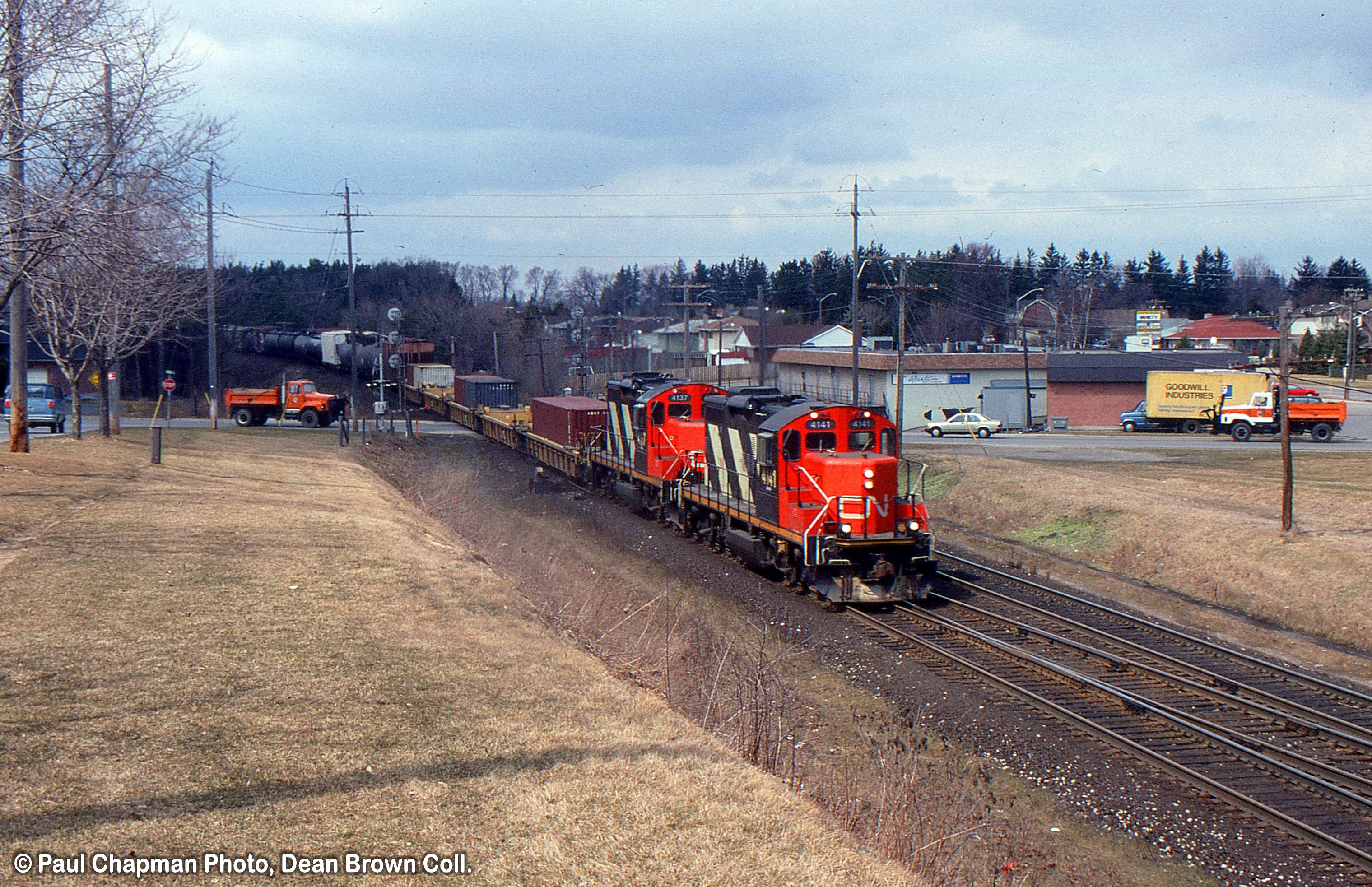 Railpictures.ca - Paul Chapman Photo, Dean Brown Coll. Photo: CN GP9RM 4141 and CN GP9RM 4137 ...