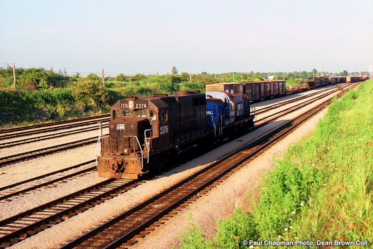 Railpictures.ca - Paul Chapman Photo, Dean Brown Coll. Photo: CR GP35 2376 and CR RS-3m 9989 at ...