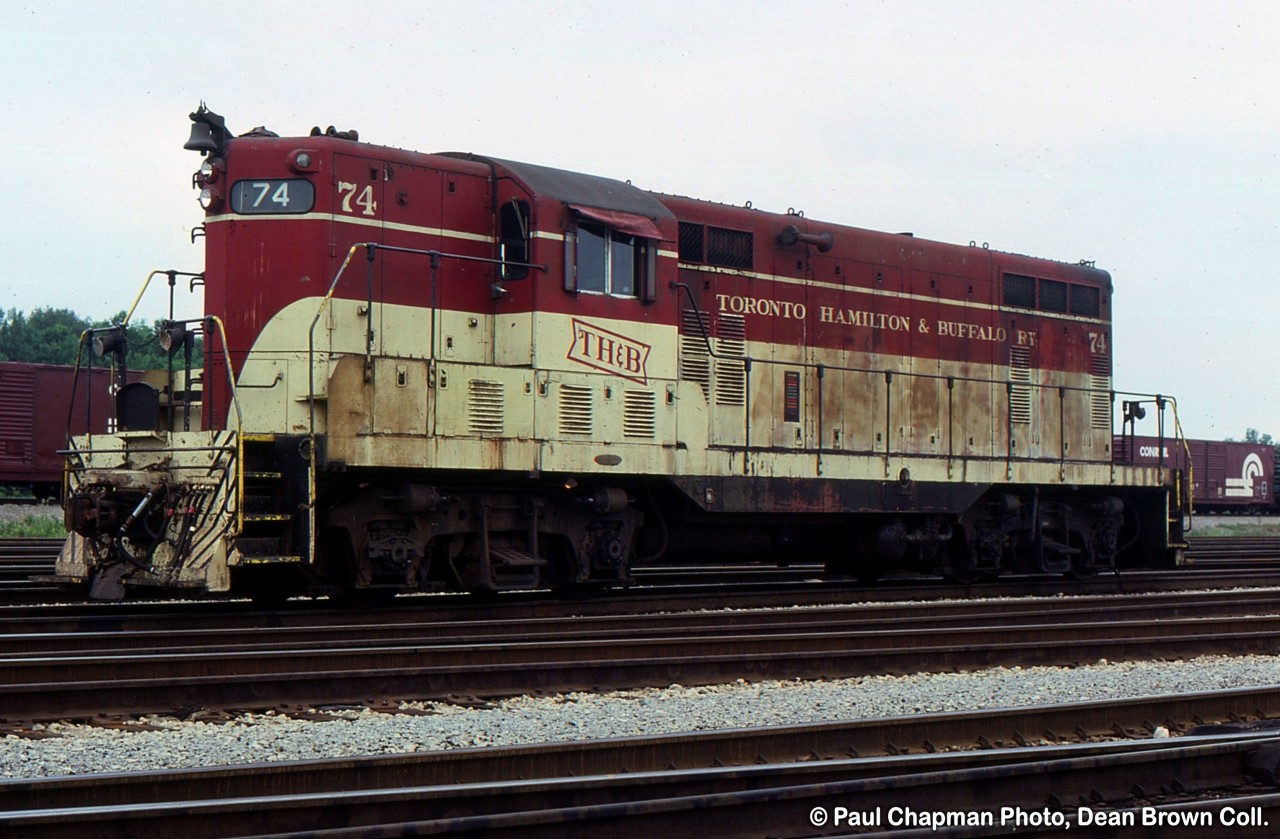 Railpictures.ca - Paul Chapman Photo, Dean Brown Coll. Photo: TH&B GP7 74 at Welland Yard ...