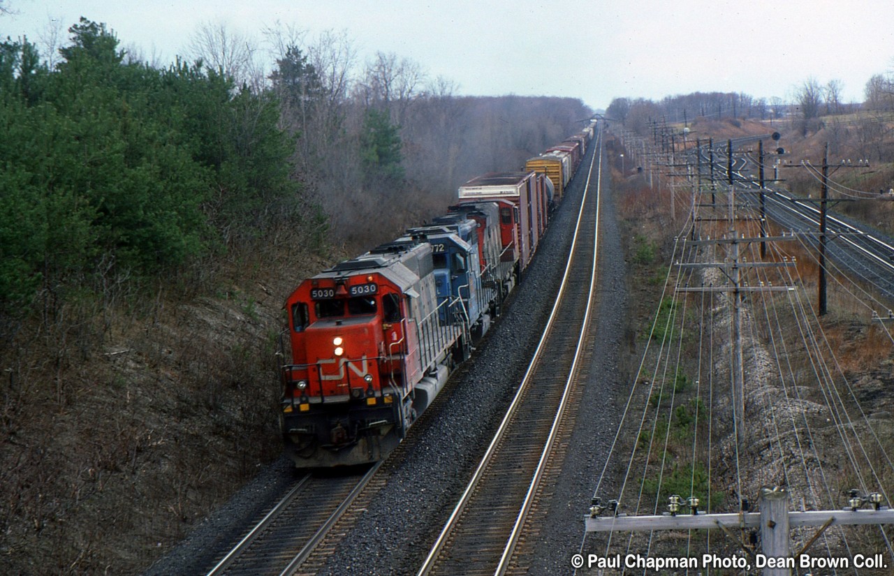 Railpictures.ca - Paul Chapman Photo, Dean Brown Coll. Photo: CN Eastbound with CN SD40 5030 ...