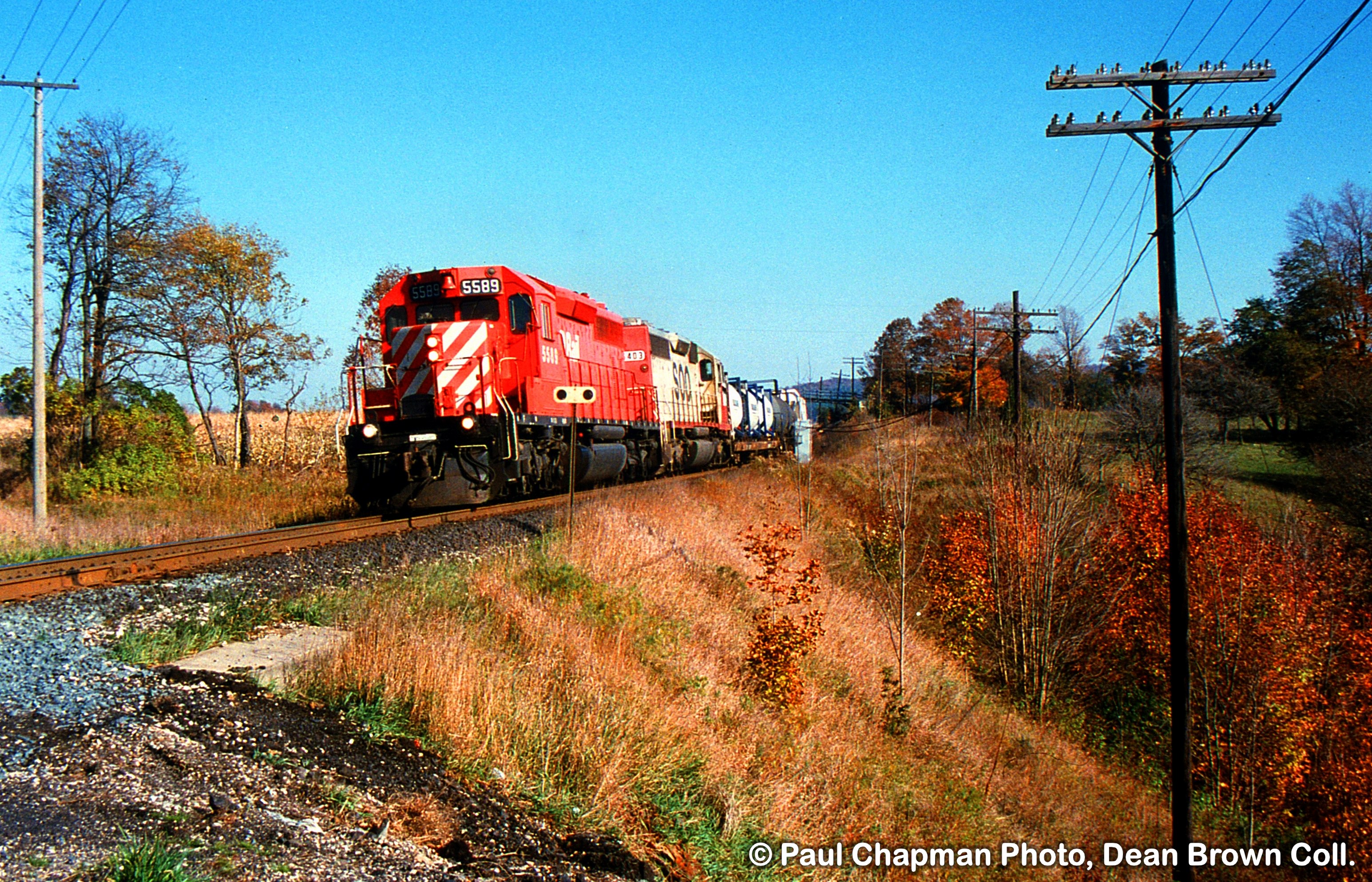 Railpictures.ca - Paul Chapman Photo, Dean Brown Coll. Photo: CP 509 with CP SD40 5589 and SOO ...