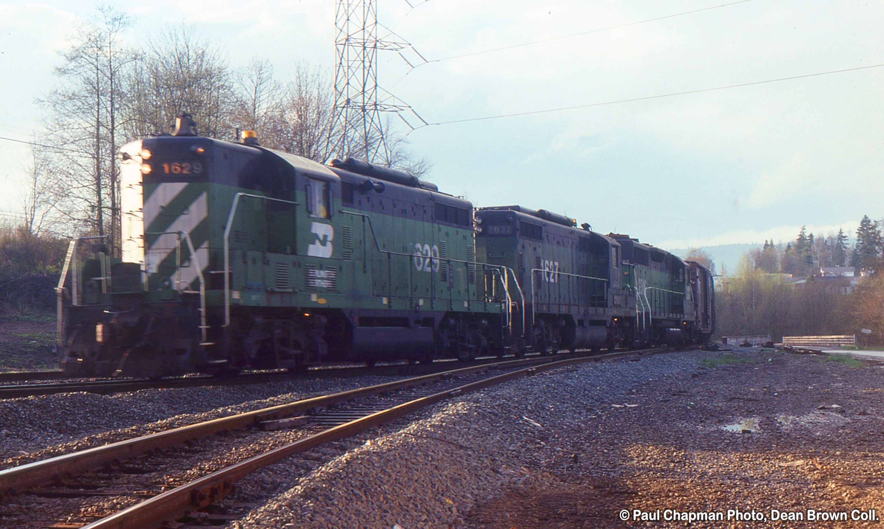Railpictures.ca - Paul Chapman Photo, Dean Brown Coll. Photo: BN GP9 1629, BN GP9 1627 and BN ...
