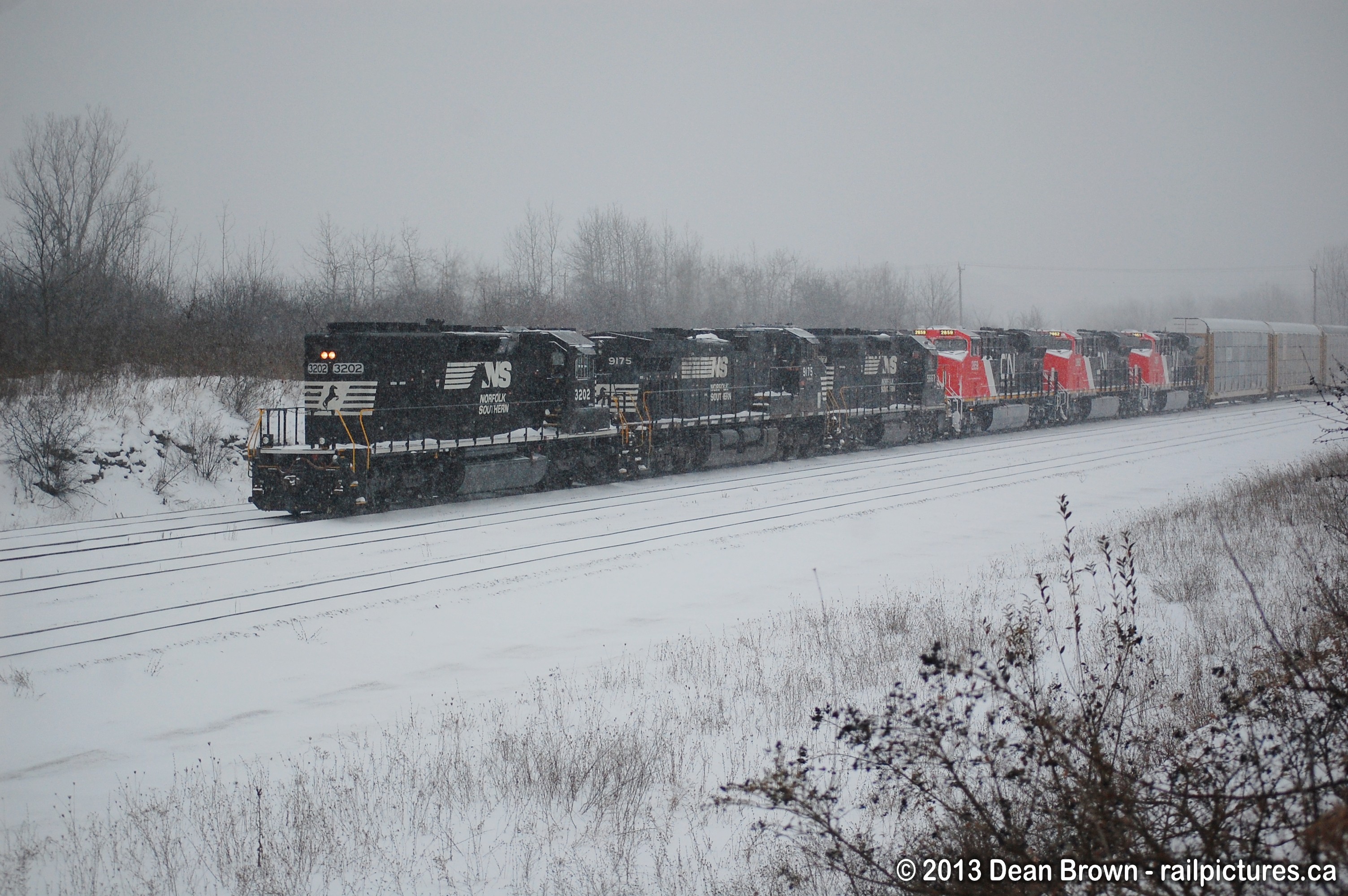 Railpictures.ca - Dean Brown Photo: NS H53 with NS SD40-2 3202, NS C40-9W 9175, NS GP38-2 5667 ...