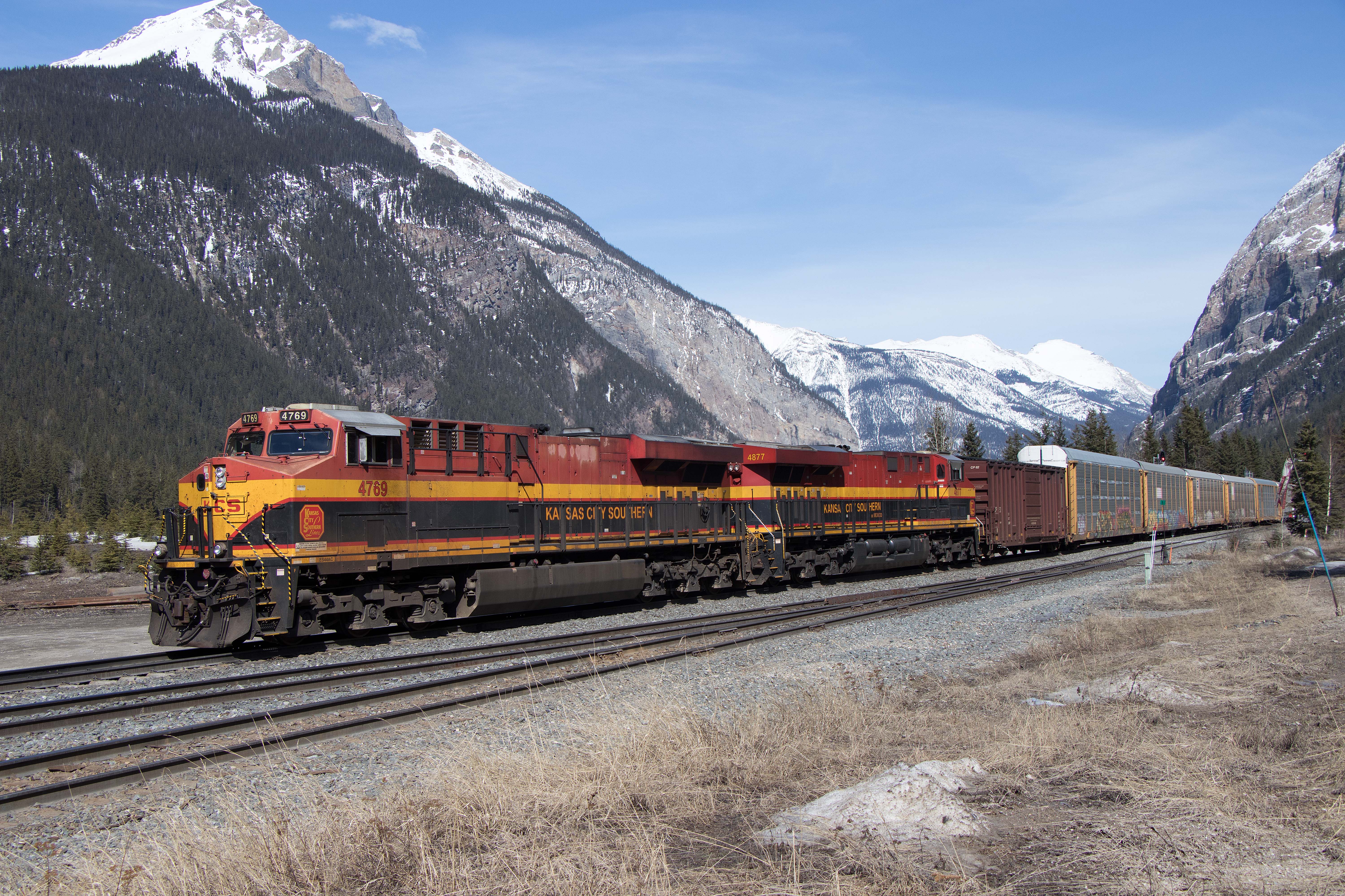 Railpictures.ca - John Eull Photo: Ah, the mountains in springtime…On a beautiful April day, 2nd ...