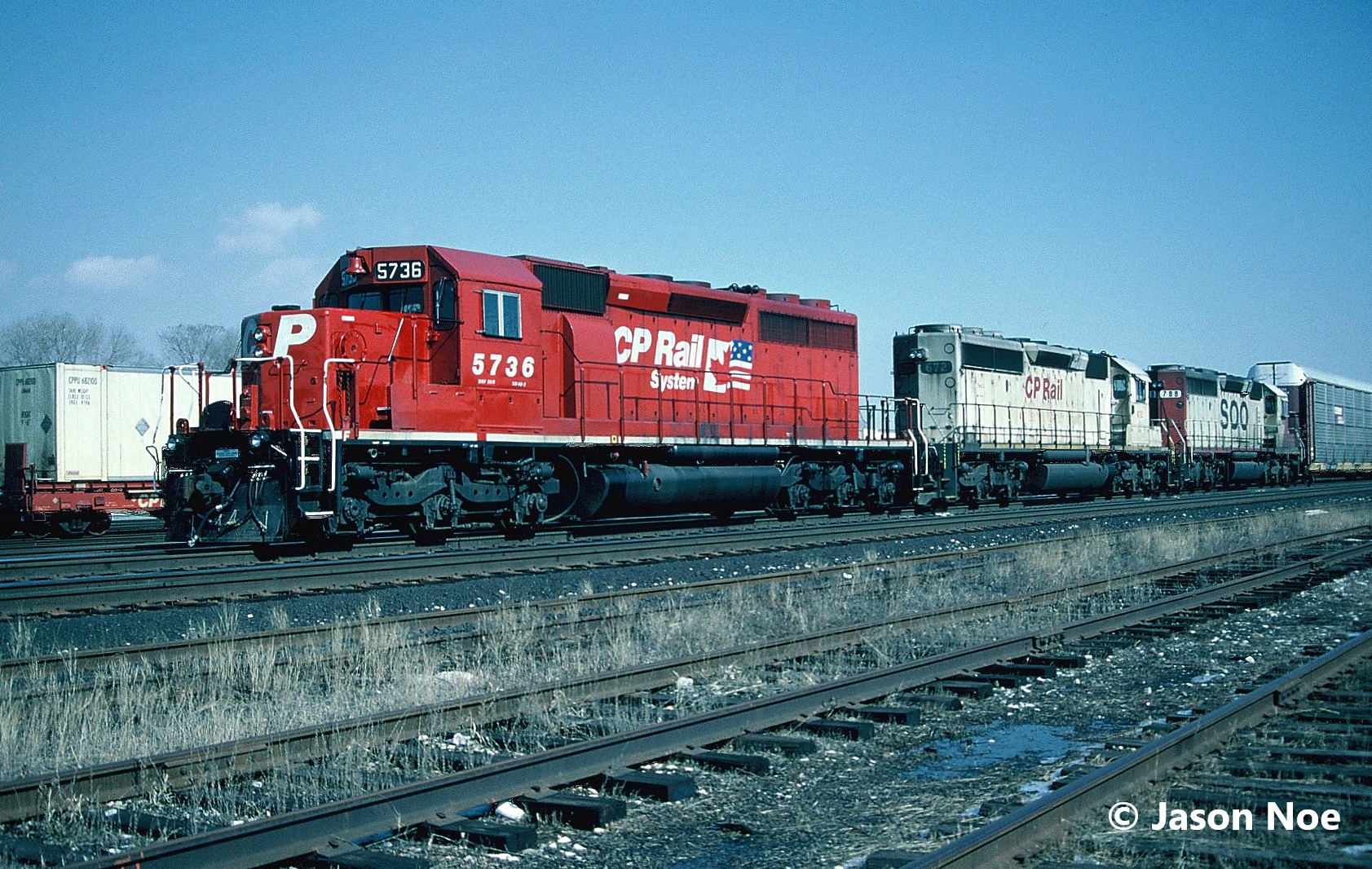 Railpictures.ca - Jason Noe Photo: A CP westbound train is viewed waiting to depart Lambton Yard ...
