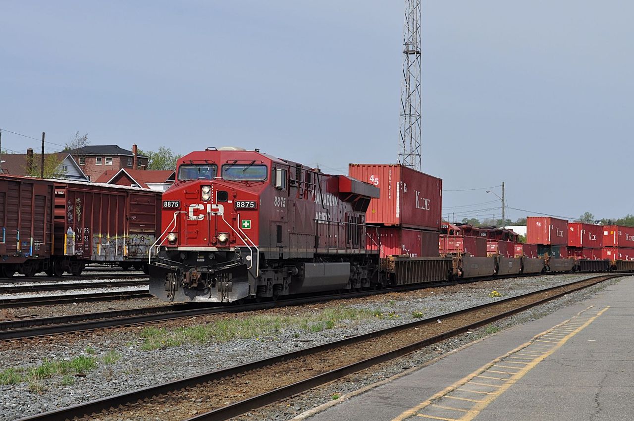 Railpictures.ca - First954 Photo: CP 8875 leads a monster double stack container train at ...