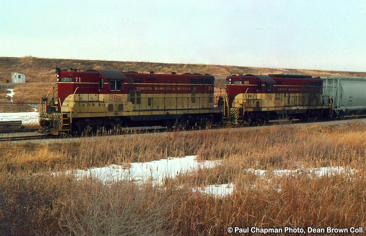 Railpictures.ca - Paul Chapman Photo, Dean Brown Coll. Photo: TH&B GP7 71 and TH&B GP9 403 at ...